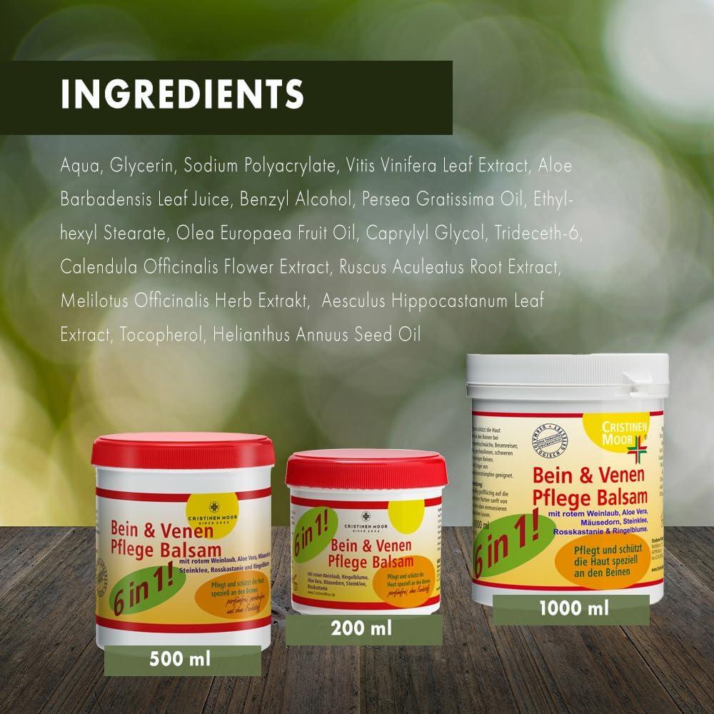Cristinenmoor 6-in-1 Leg & Venous Care Balm (1000ml) - Relieve Varicose ...