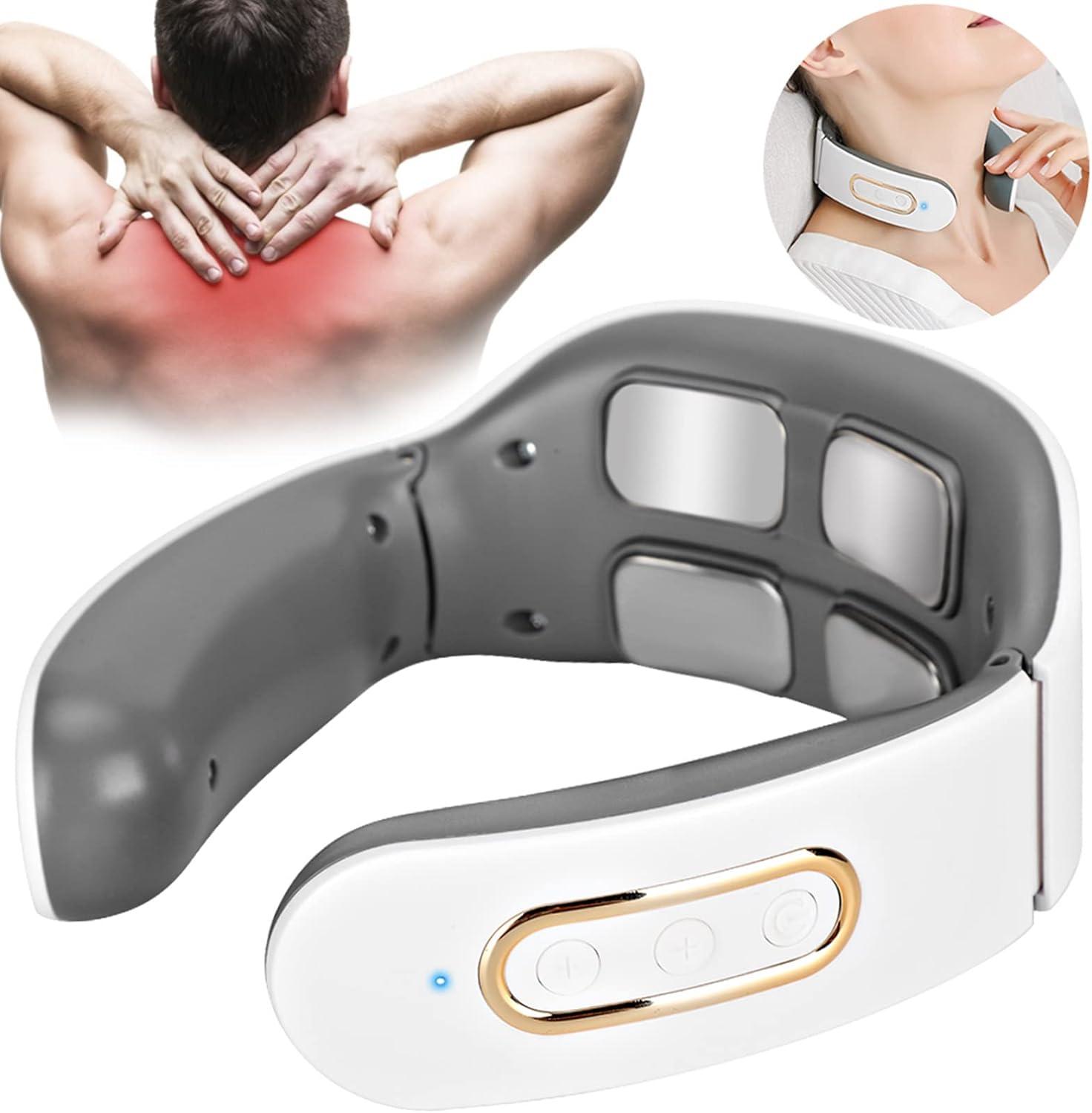 NATUDECO Electric Neck Massage Device - Rechargeable Cervical Vertebrae ...