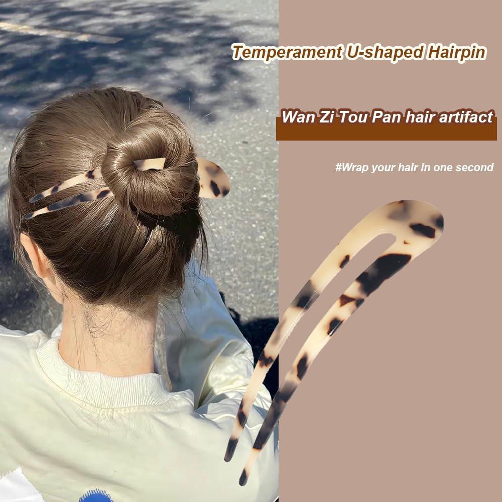Lmyzcbzl U Shaped Hair Pin French Hair Fork for Women - Hairstyle ...