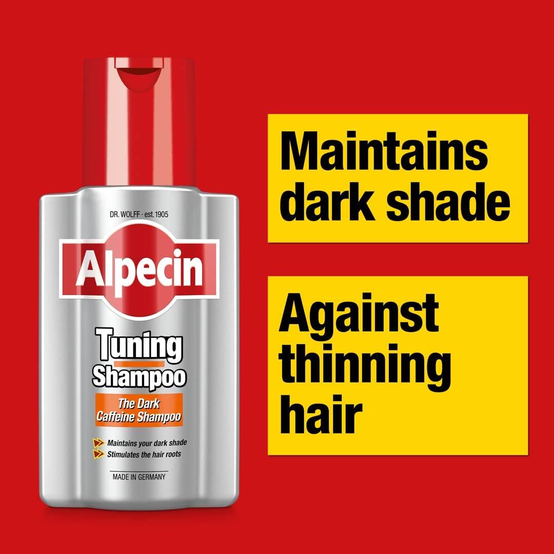 Alpecin Tuning Shampoo 200ml - Dark Caffeine Shampoo for Men | Promotes ...