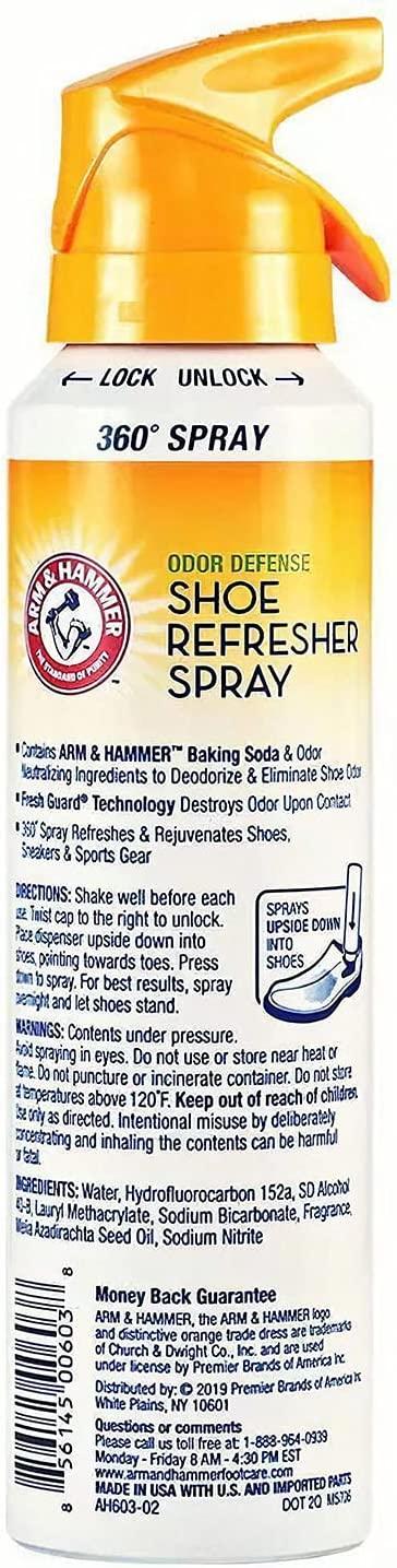 Arm and Hammer Shoe Refresher Spray - Multi-Purpose Odor Remover for ...