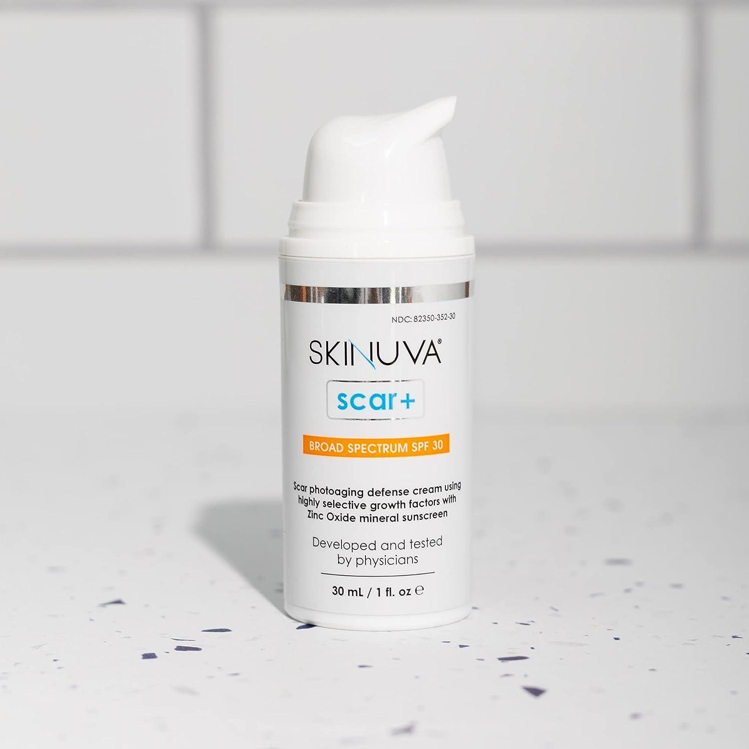 Skinuva Scar+ Cream with Growth Factors & SPF 30 - 1 oz (Pack of 1 ...
