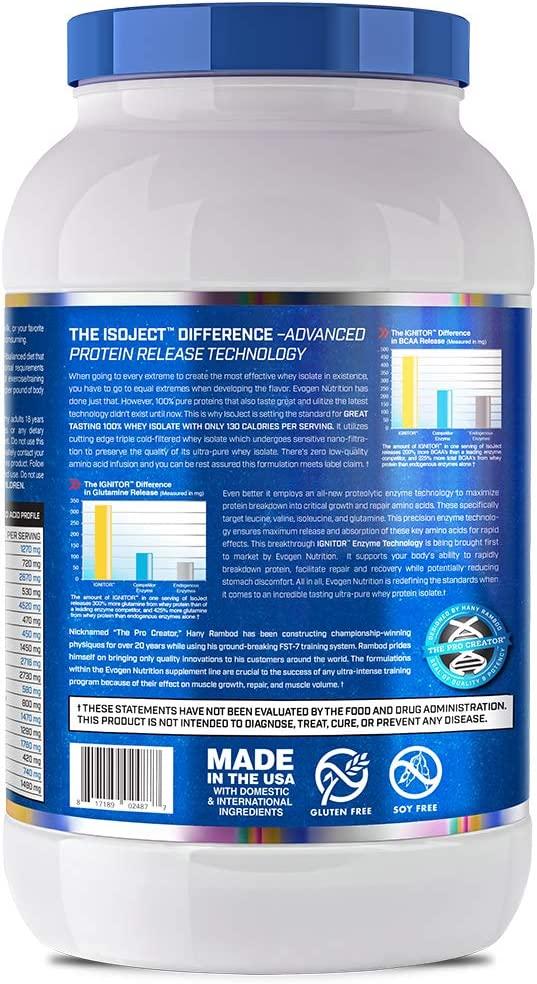 Evogen Isoject Whey Isolate: BCAA & EAA Enriched Protein for Recovery ...