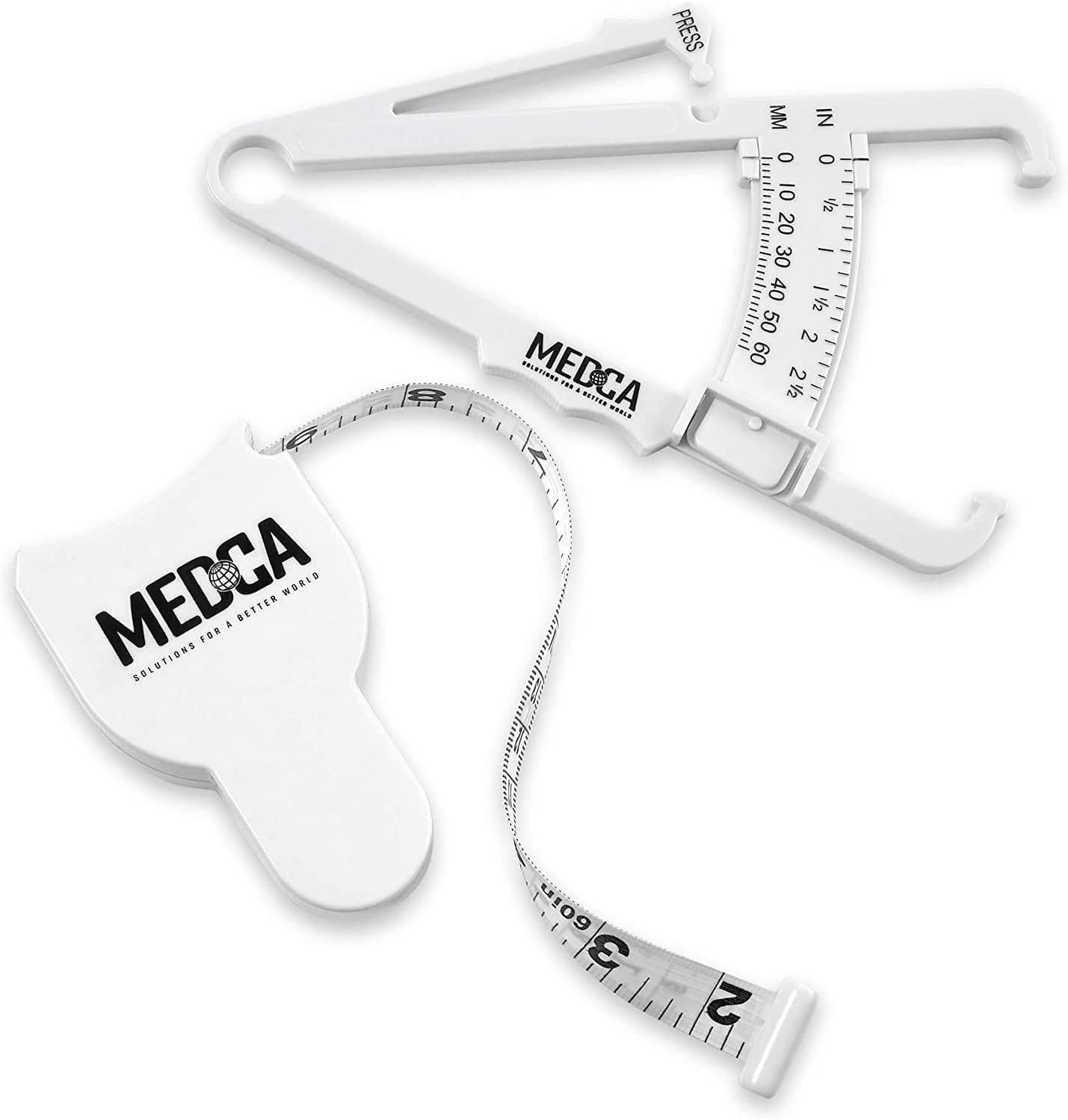 Body Fat Caliper & Measuring Tape Kit - Accurate BMI & Weight-Loss Tool ...