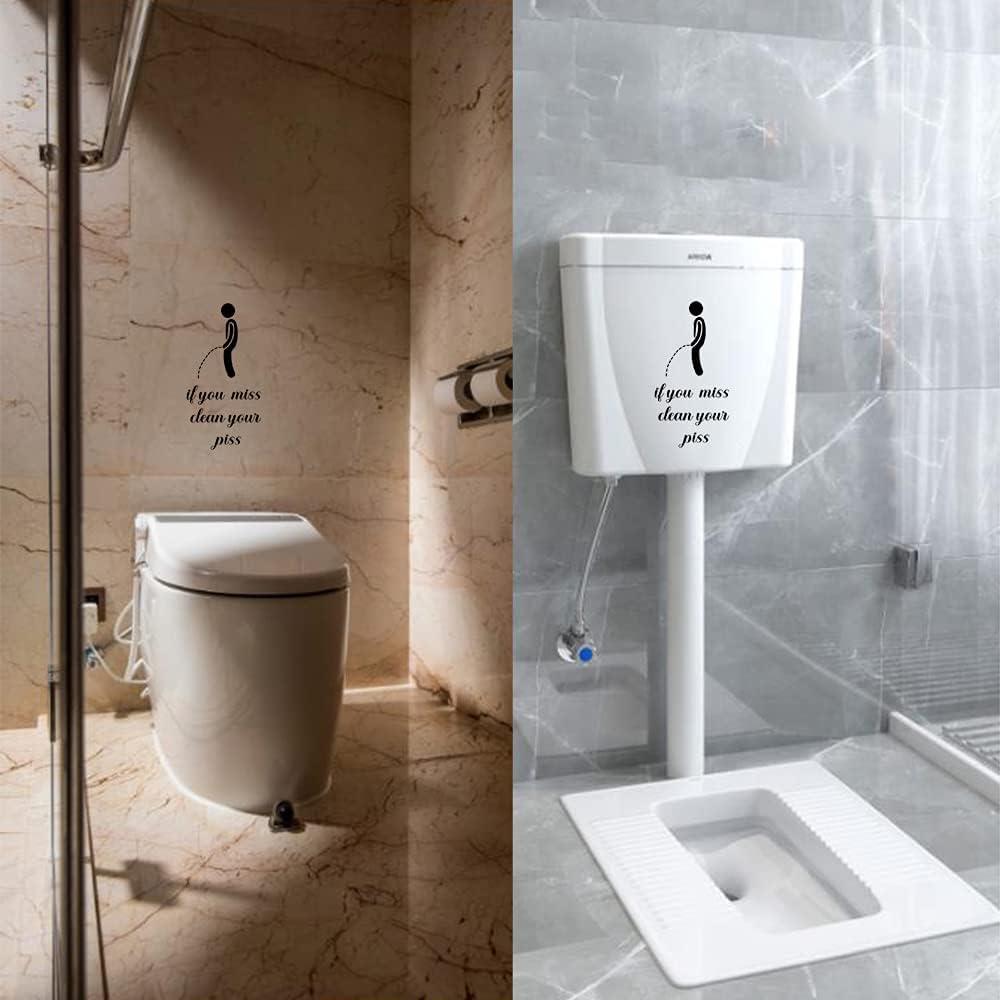 3 Pcs Funny Toilet Stickers - Waterproof Vinyl Wall Art Quote Decals ...