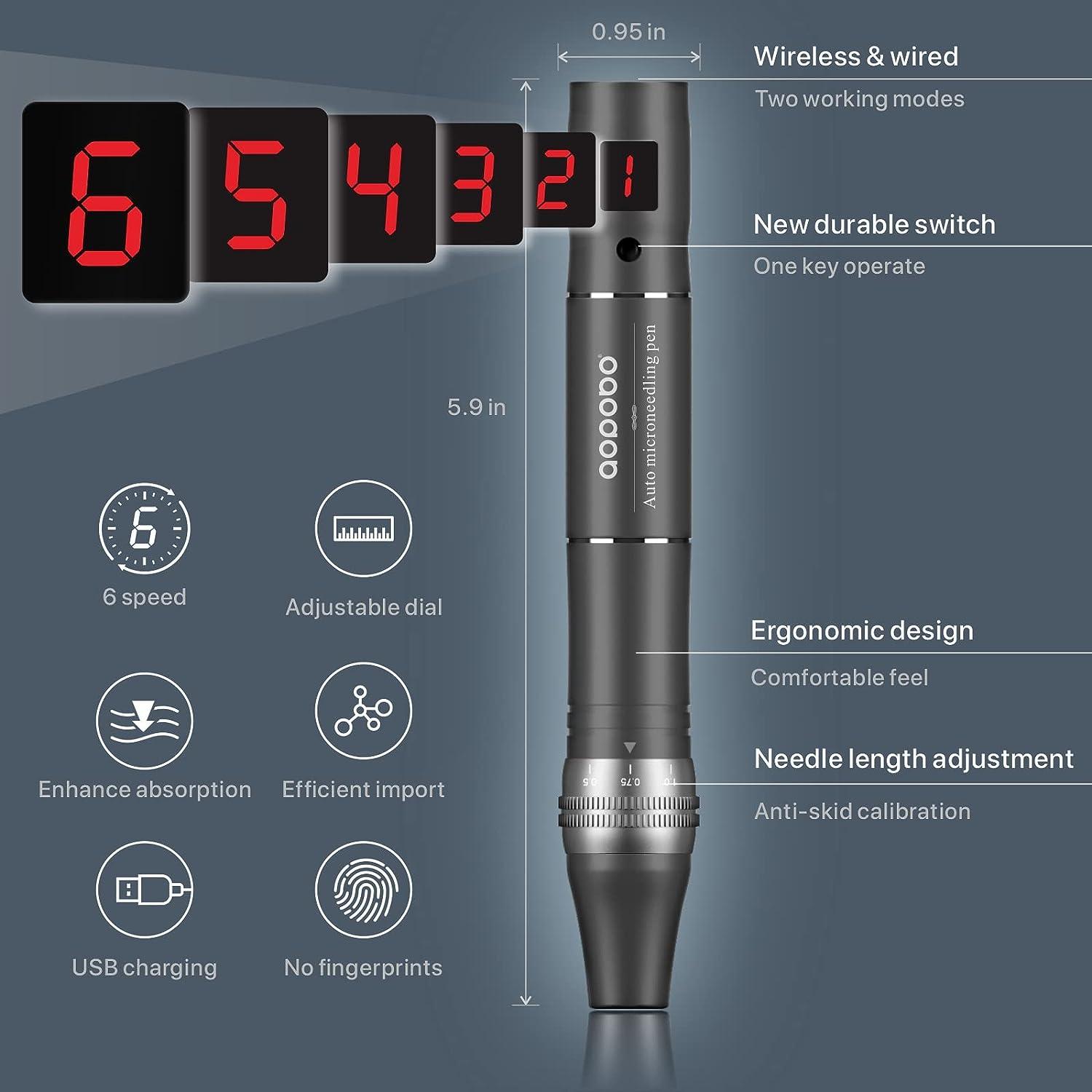 6-Speed LED Micro Needling Dermapen Machine with 7 Color Light Plasma ...