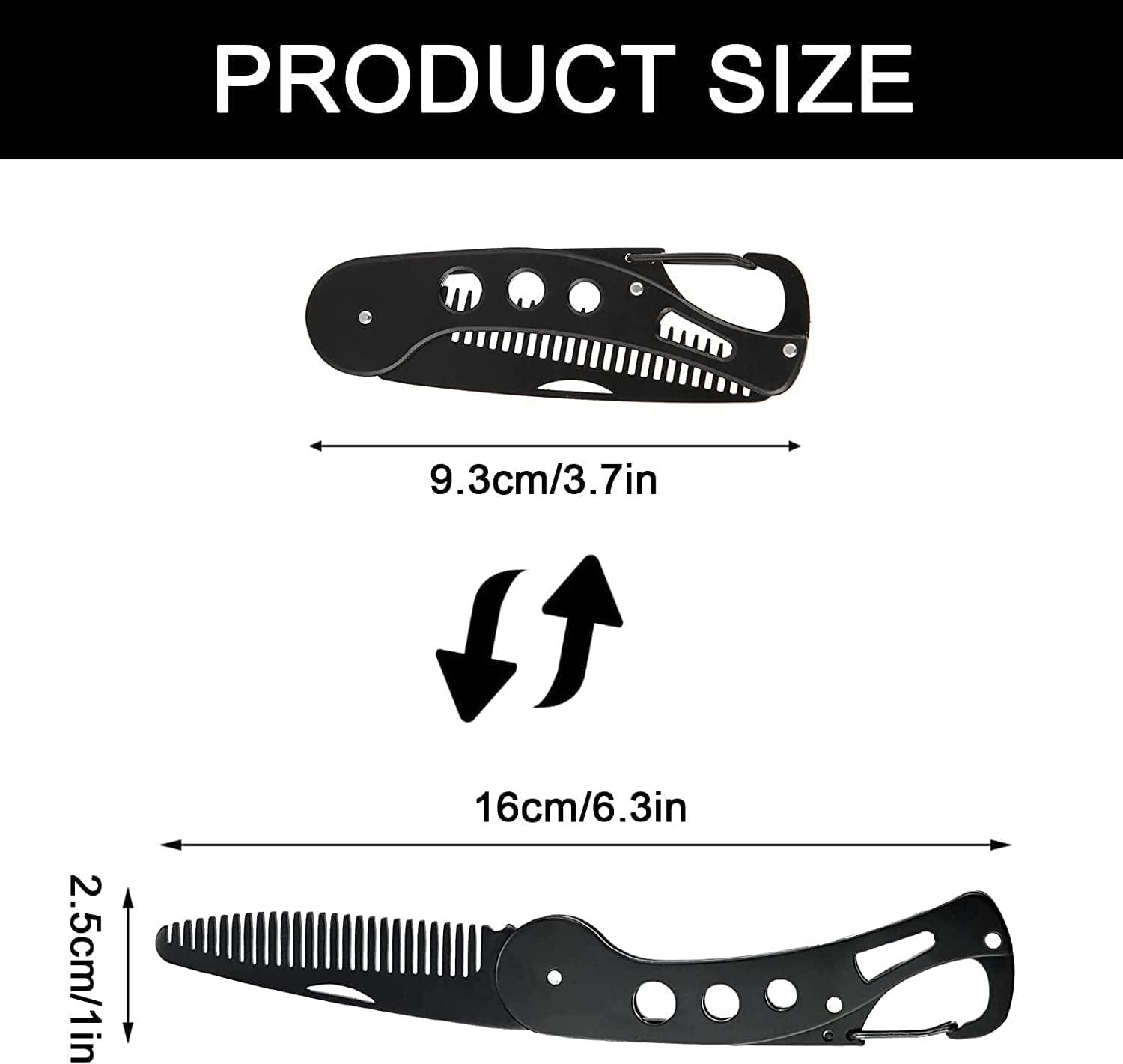 Stainless Steel Folding Beard Comb for Men - Grooming, Combing Hair ...