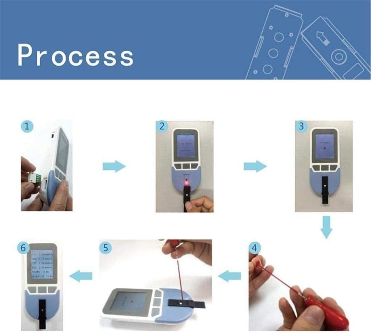 Bluezy Cholesterol Measuring Device - At Home Blood Fat Test Kit with ...