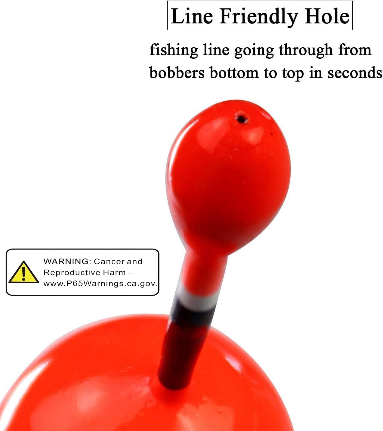 THKFISH Balsa Fishing Floats Bobbers Set - Wood/Red Slip Bobbers for ...