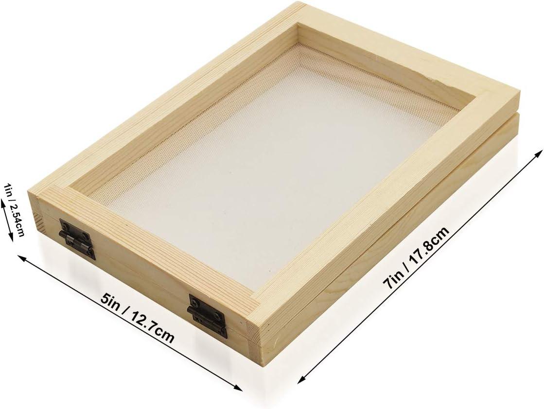 Worown A6 Size Wooden Papermaking Mould - DIY Paper Craft and Dried ...