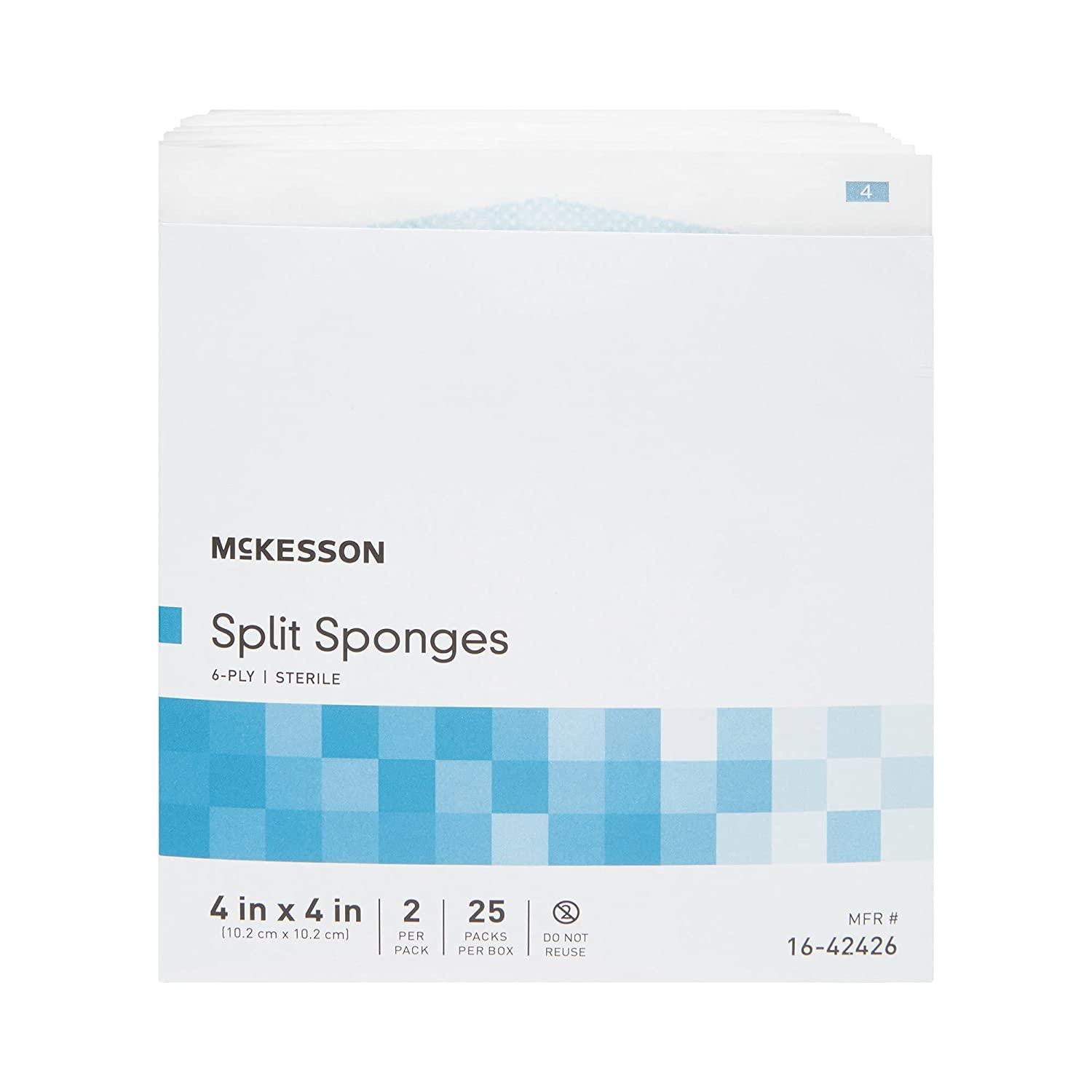 McKesson Split Sponges 6-Ply Sterile I.V. and Tracheostomy Dressings ...