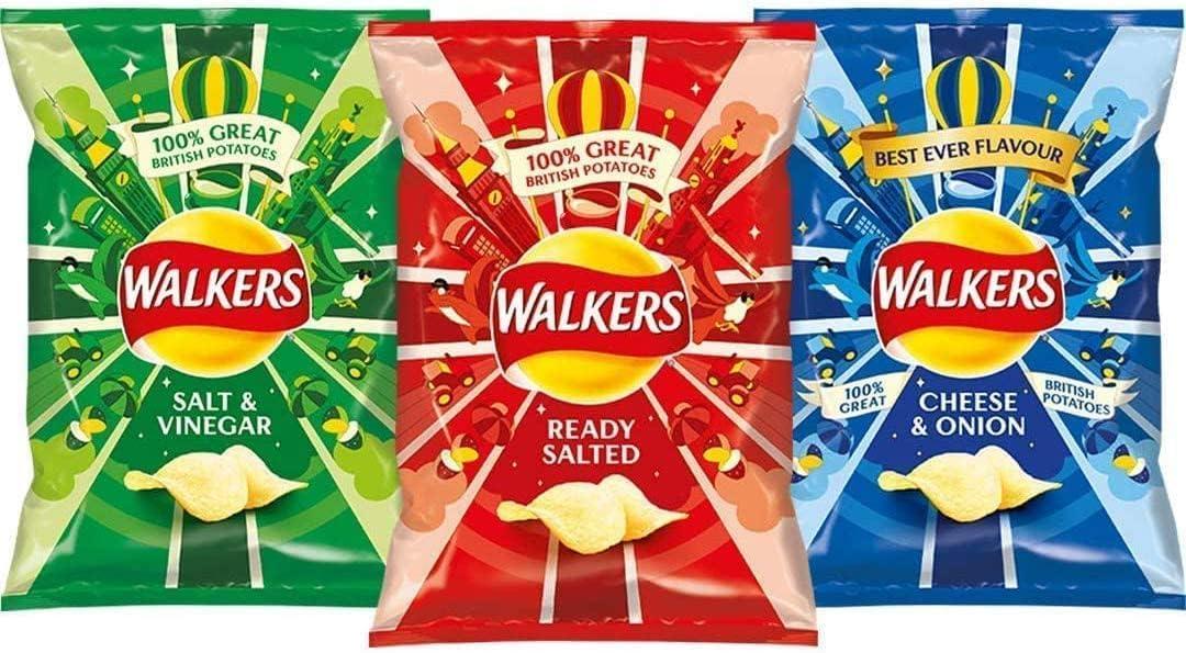 Walkers Crisps Walkers Classic Box Crisps (24 x Cheese Onion 24 x Ready ...