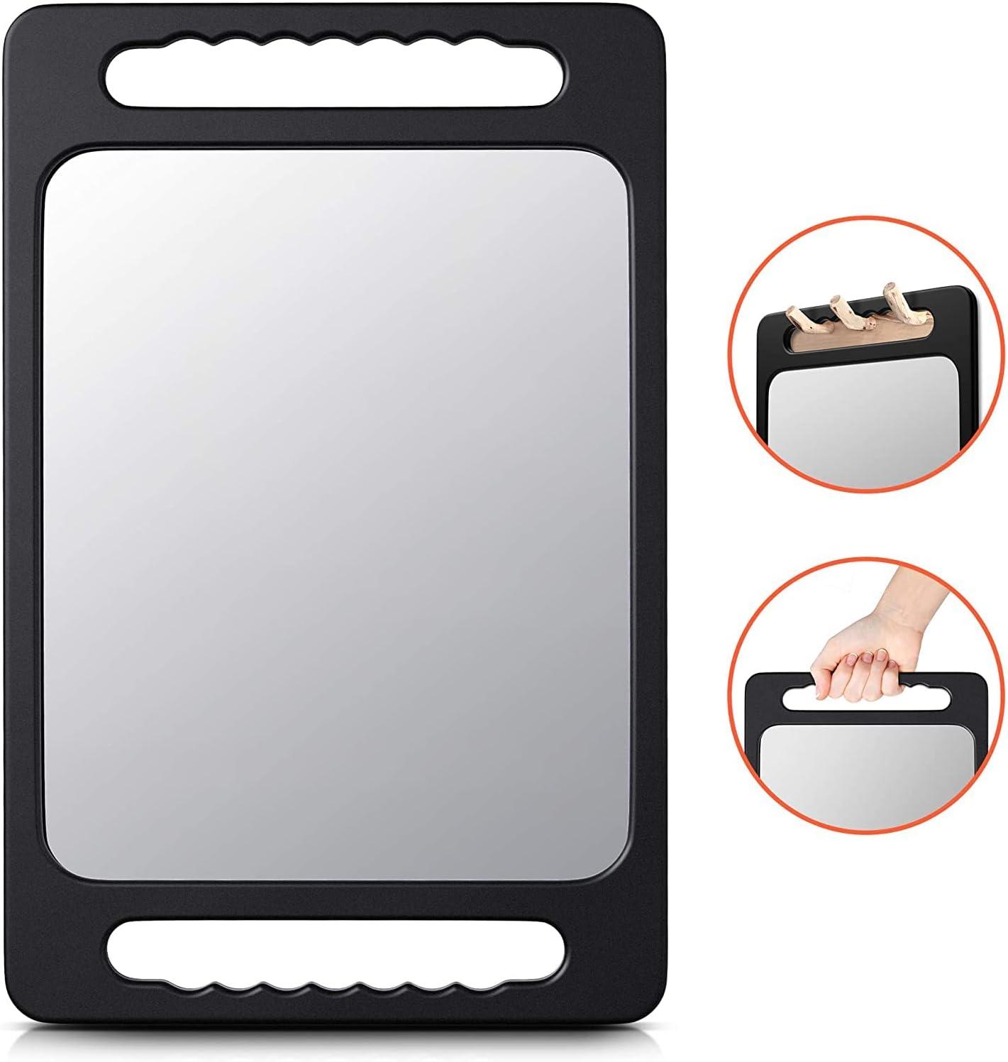 Unbreakable Double Handle Hand Mirror - Mpowtech Durable Lightweight ...