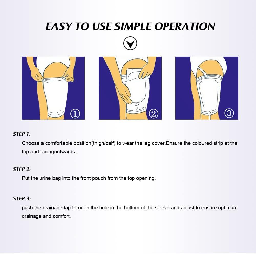 Foley Leg Bag Holder - 2Pcs Fabric Catheter Sleeve for Legs (L ...