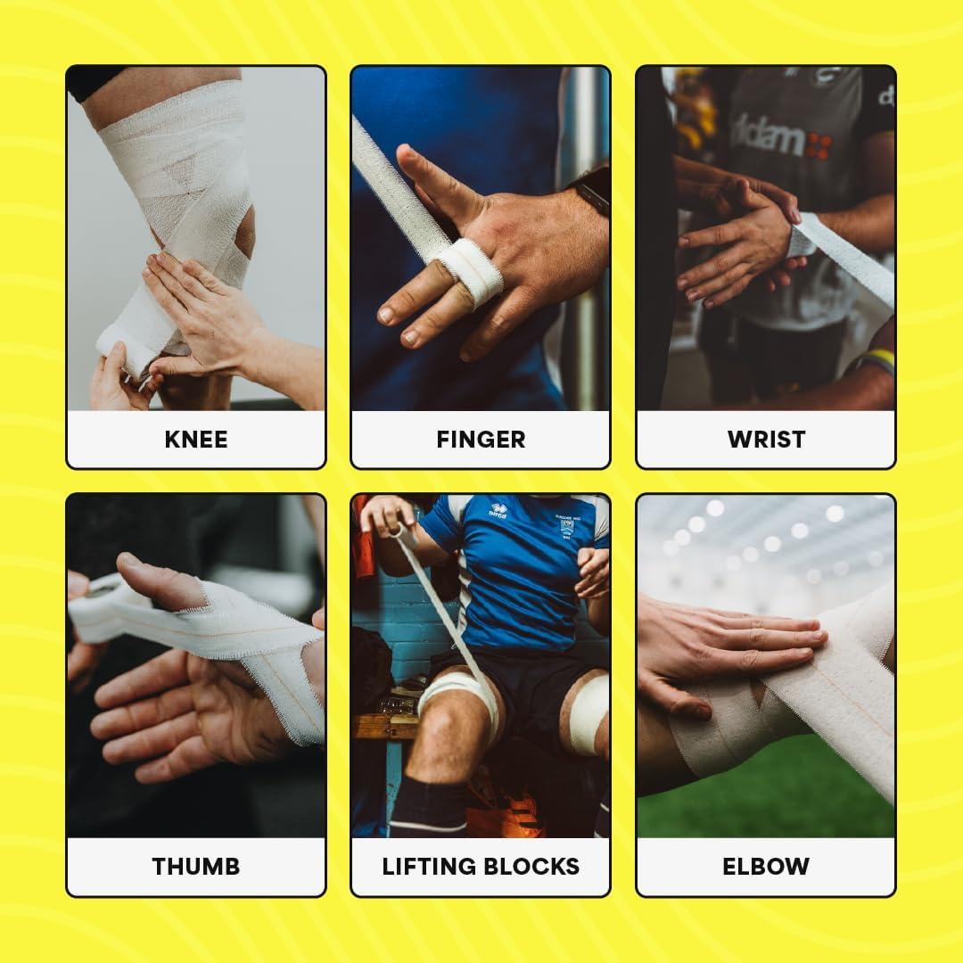 6 Rolls - SPORTTAPE EAB Fabric Strapping Tape - 2.5cm x 4.5m | Thumb ...