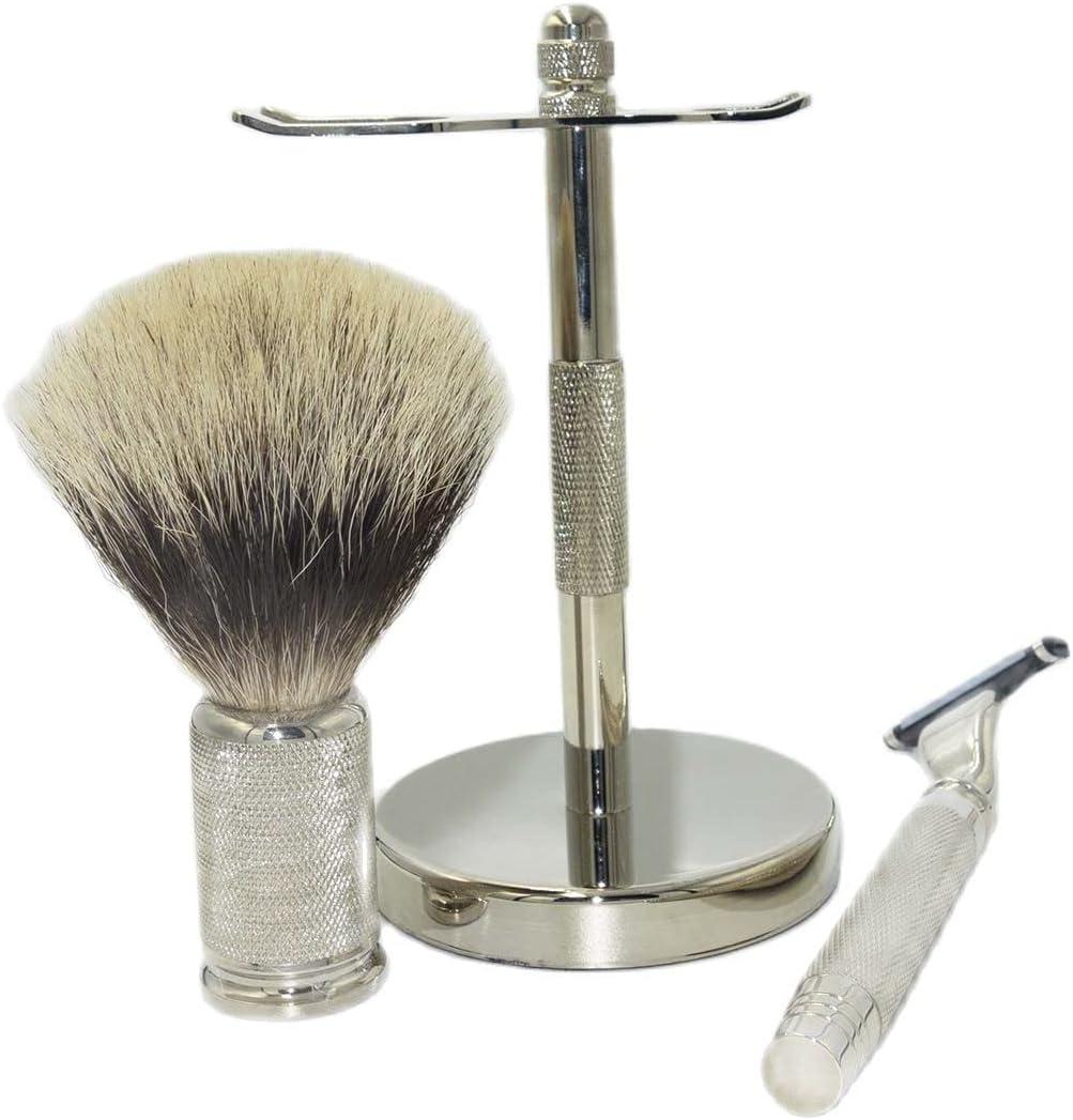 Kjyr Portable Men's Rasier Brushes | 3-in-1 Holder & Heavy Handles ...