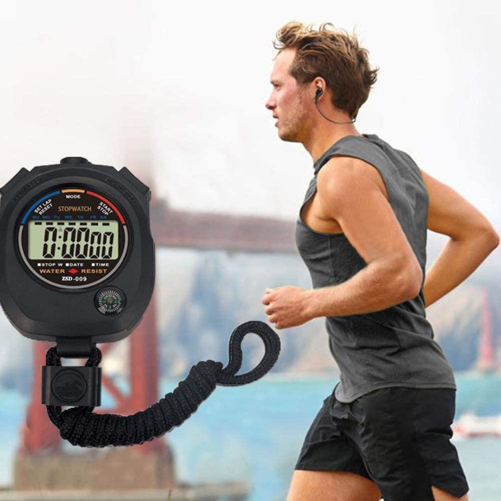 6 Pack Multi-Function Electronic Digital Sport Stopwatch Timer with ...