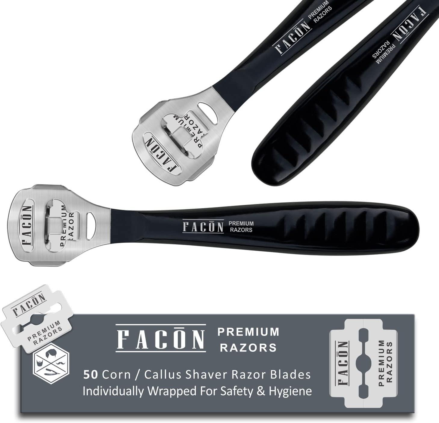 FACN Professional Pedicure Callus Shaver Remover - 50 Blades Included ...