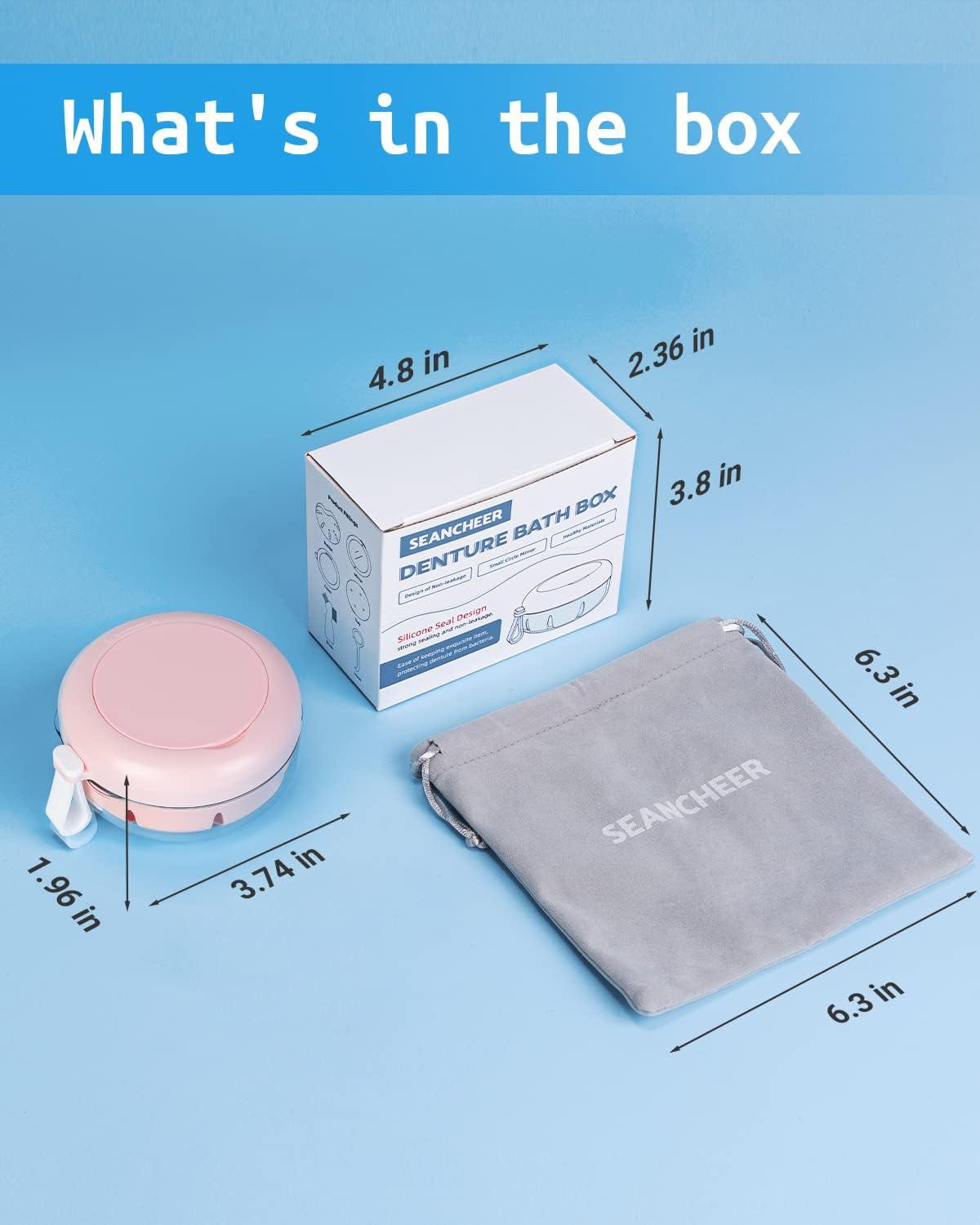 Seancheer Denture Container Set - Prosthetic Box with Cleaning Brush ...