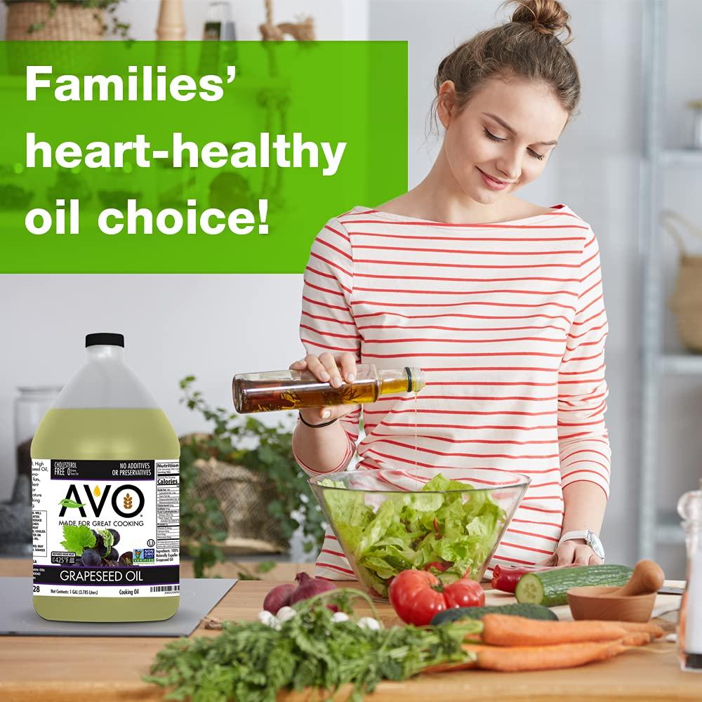 AVO 100% Grapeseed Oil - Non GMO, 1 Gallon, No Preservatives Added ...