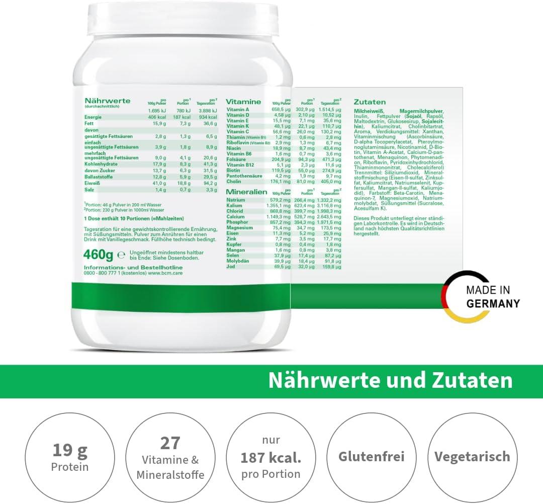 Buy BCM Modicur Start Vanilla 460g - 10 Diet Portions for Effective Weight Management ...