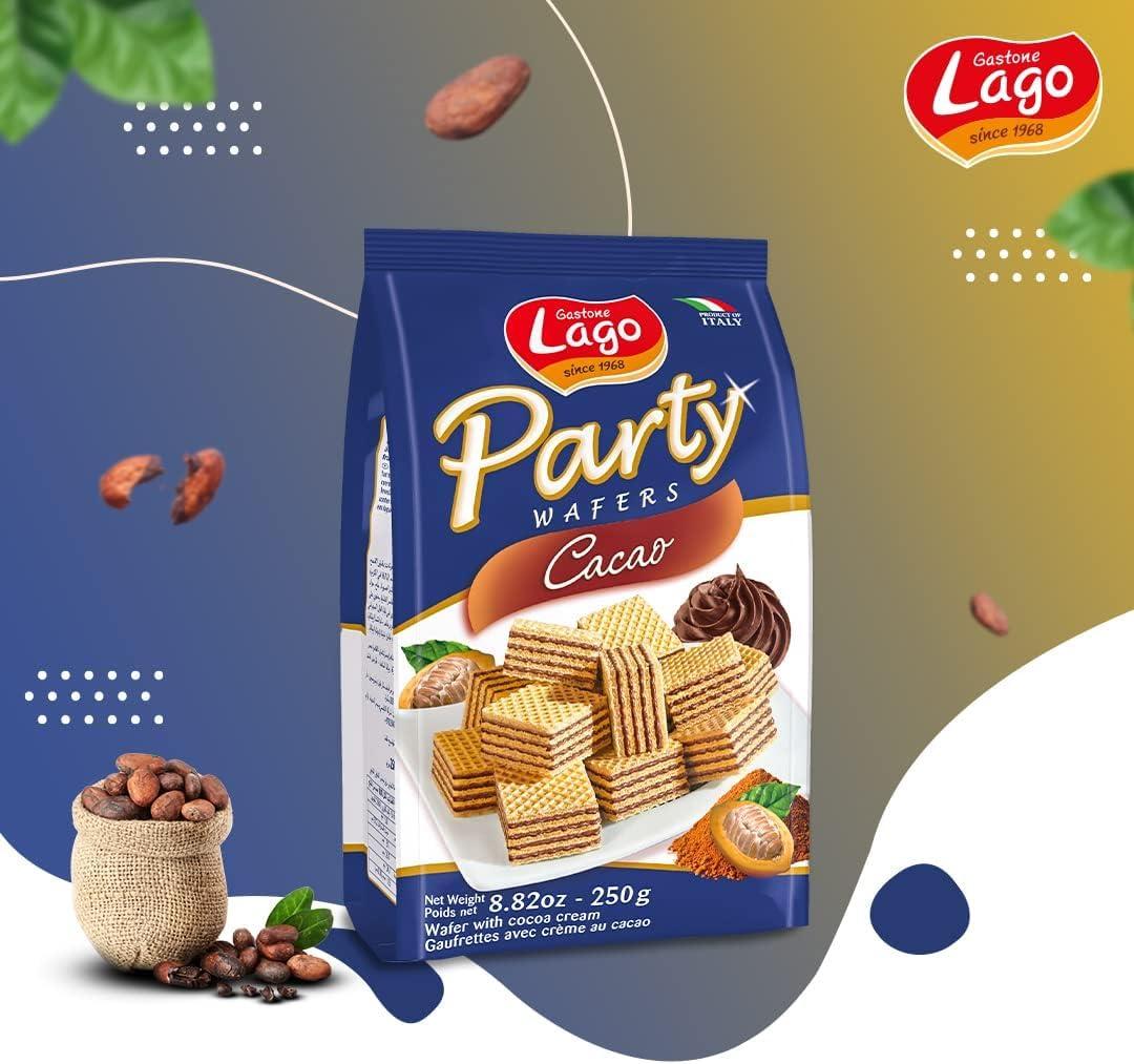 Lago Party Wafers Cocoa 250g | Contain Wafer Cubes with Cocoa Cream ...