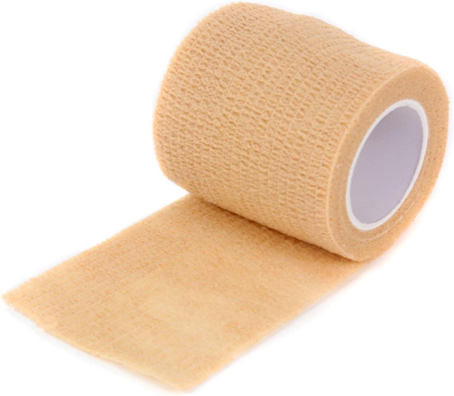 Self Adherent Cohesive Wrap Bandages 2 x 5 Yards - Tan (12 Count ...