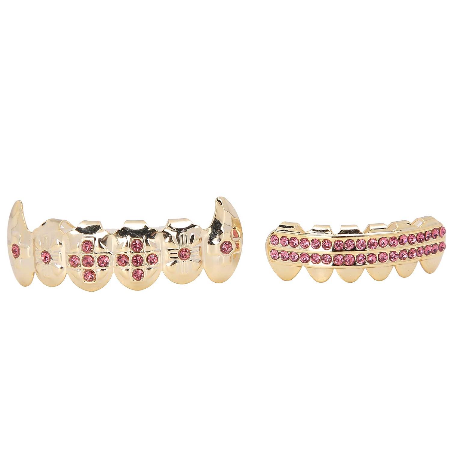 Hip Hop Grillz & Copper Teeth Decoration Set - Gold Cold Coated Braces ...