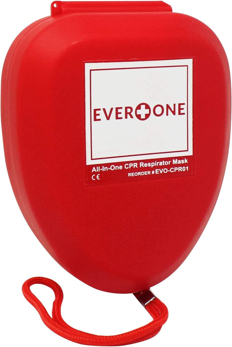 EverOne CPR Rescue Mask Adult/Child Pocket Resuscitator Hard Case with ...
