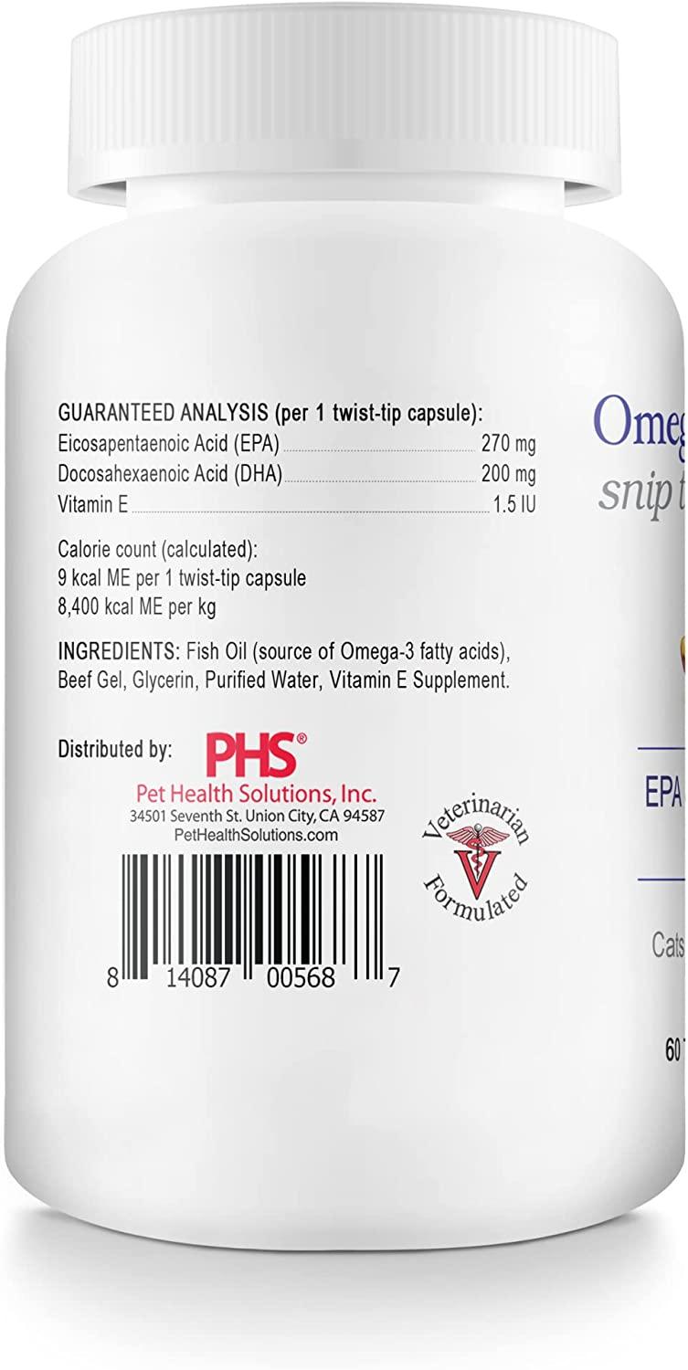 Omega-Caps HP Snip Tips for Cats & Small Dogs - 60 Capsules | Omega 3 ...