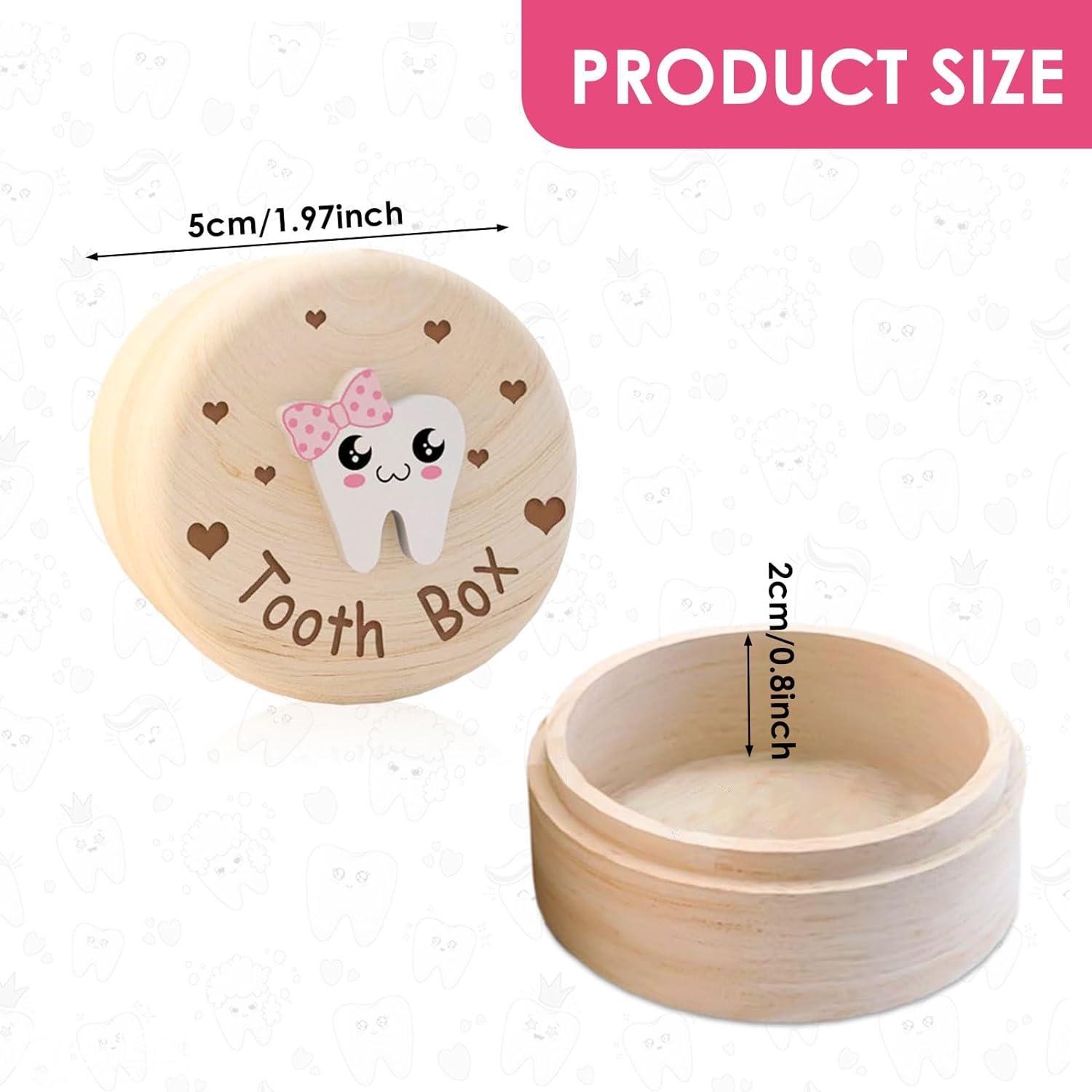 Wooden Tooth Storage Box - Baby Teeth Keepsake Organizer and Holder ...