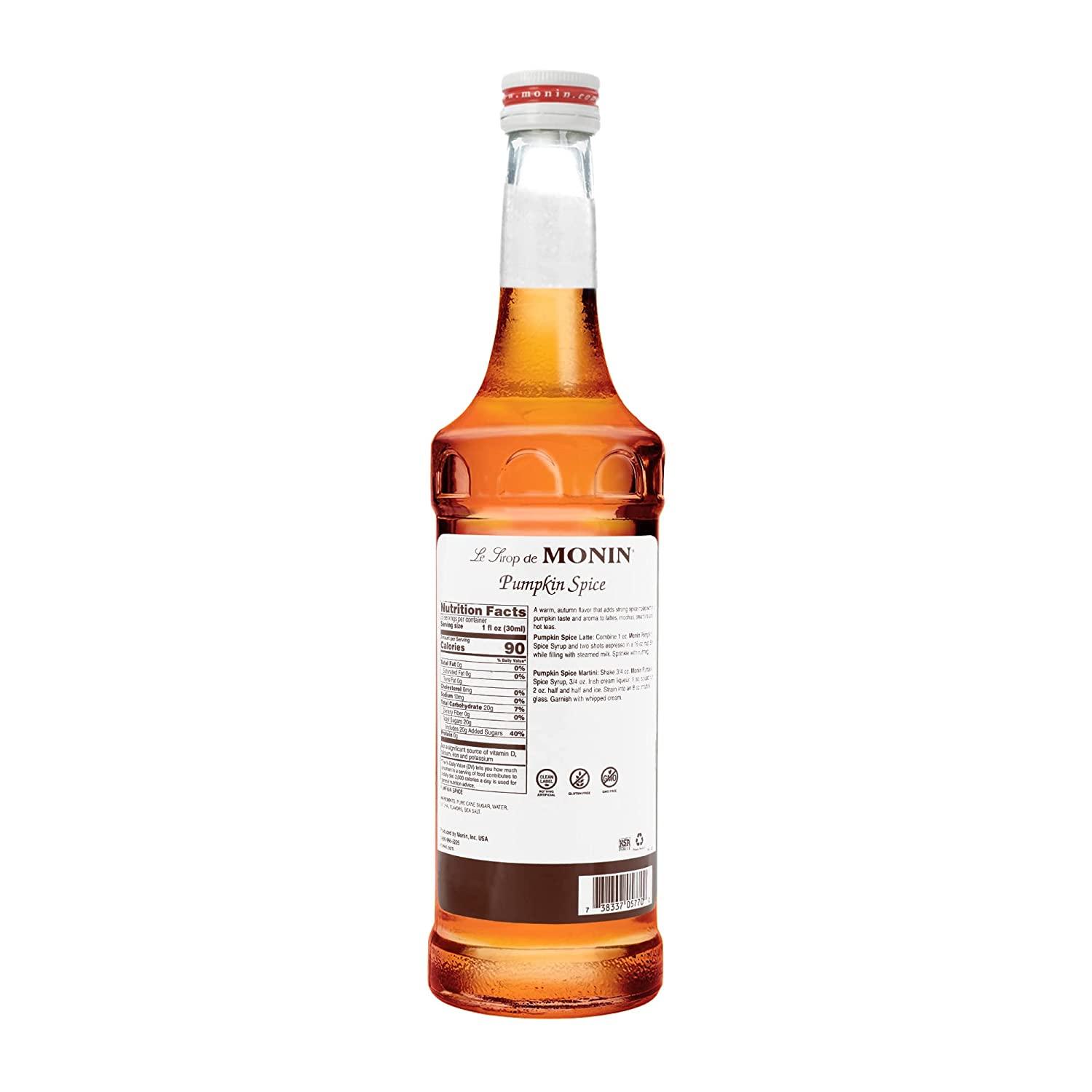 Monin Pumpkin Spice Syrup - 750ml Bottle | Non-GMO & Gluten-Free ...