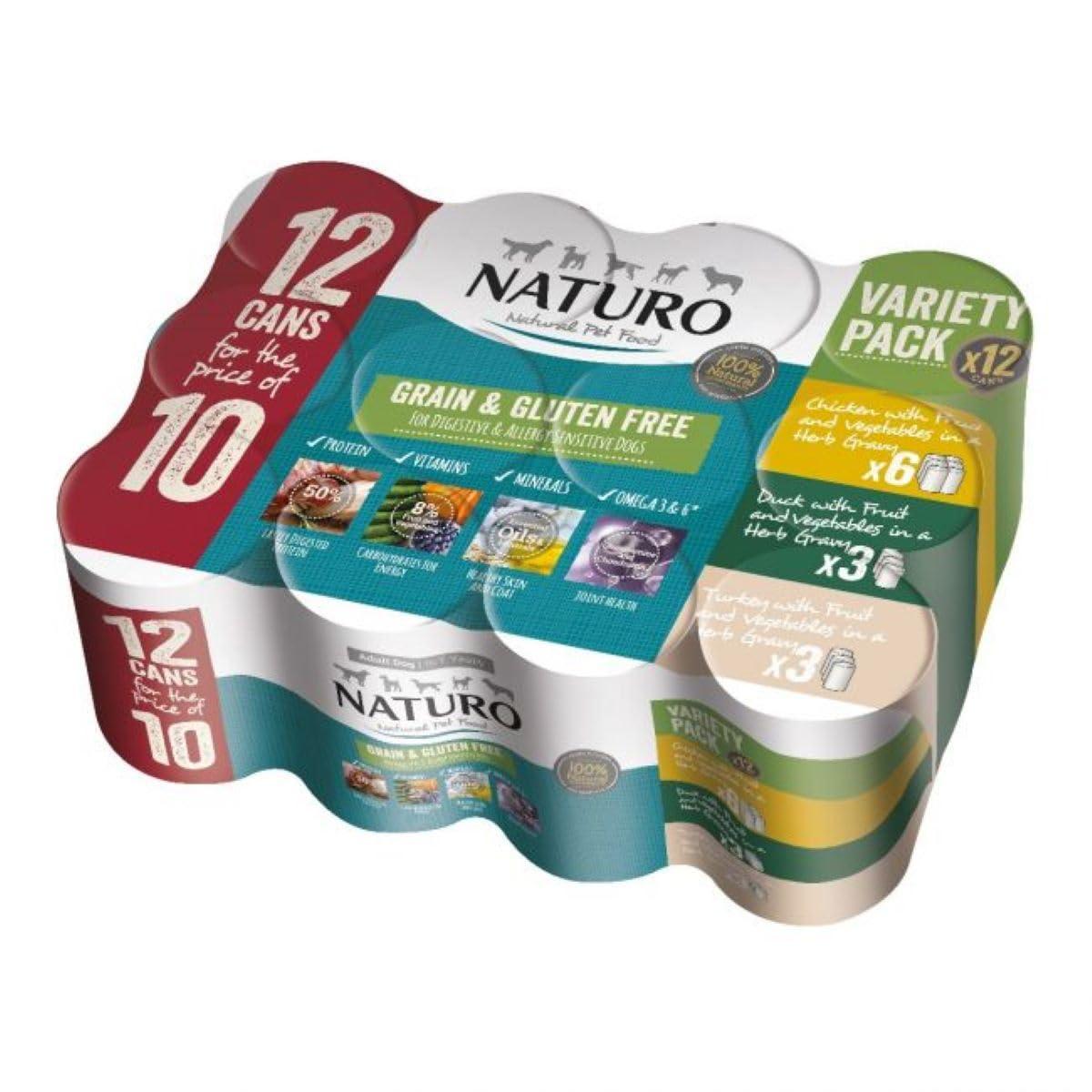Naturo Natural Pet Food Variety Pack Adult Dog 1 to 7 Years 12 x 390g ...