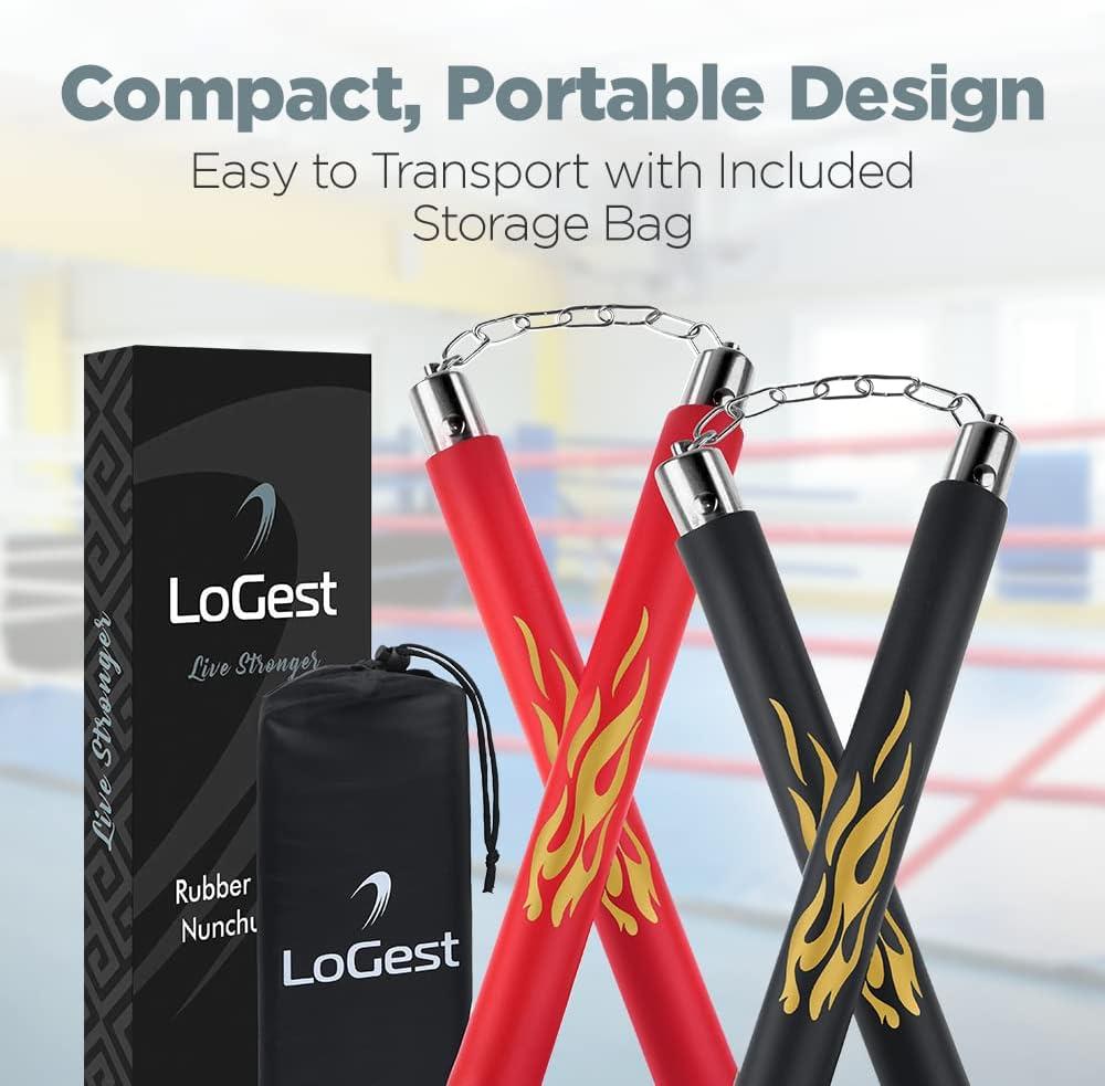 Logest Nunchucks - Pack of 2 with Storage Bag | Safe Foam Rubber ...