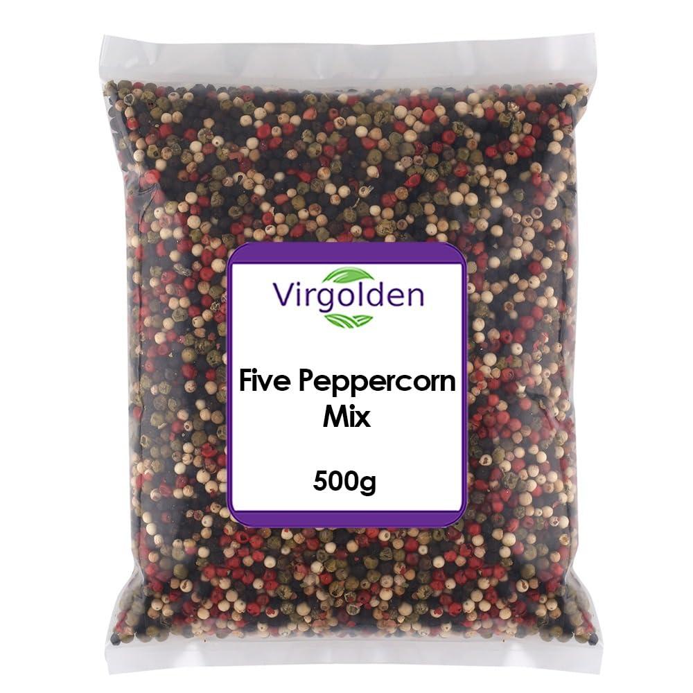 Five Peppercorn Mix 500g (Black peppercorns Allspice White Peppercorns ...