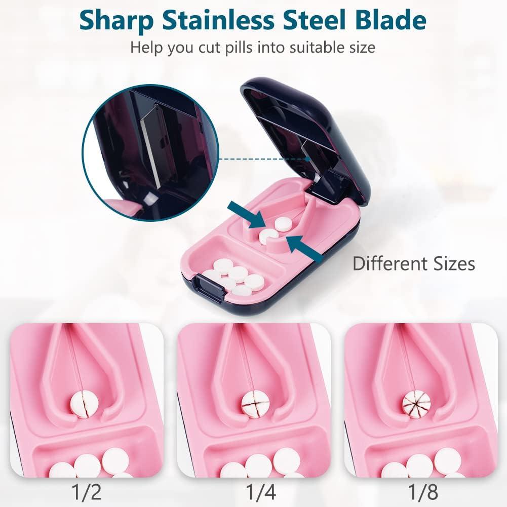 ACWOO Small Pill Tablet Cutter - Portable 2-in-1 Pill Splitter ...