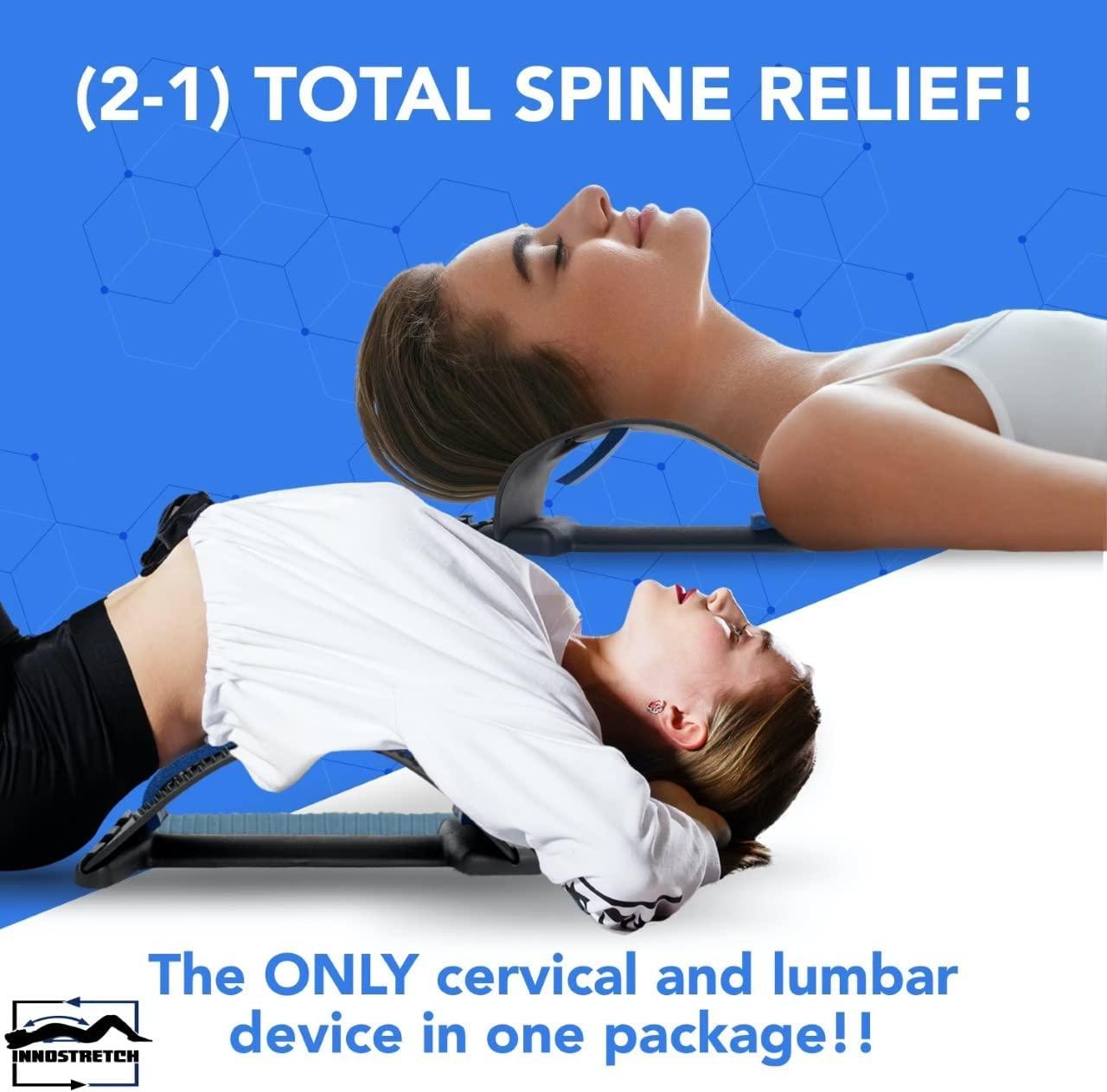 2-in-1 Back and Neck Stretcher for Pain Relief - Chiro Board for Spinal ...