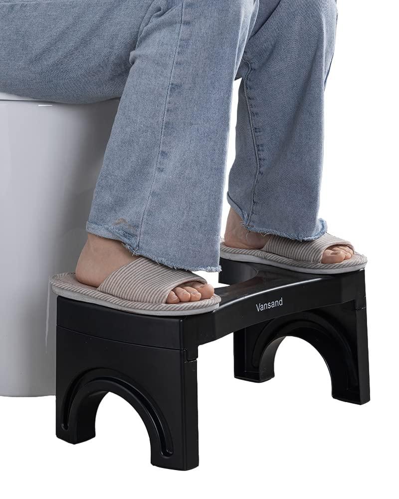 Vansand 7-Inch Folding Squatting Potty Poop Stool - Black | Toilet ...