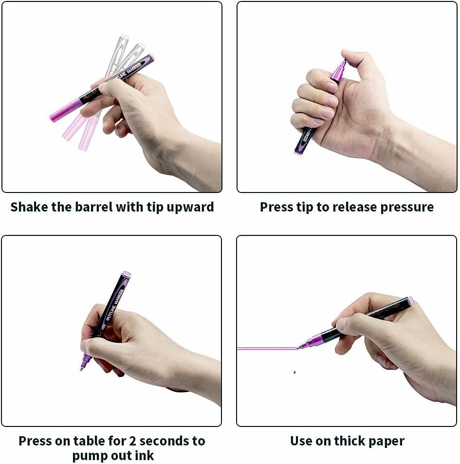 Aen Art Double Line Outline Pens Set - 26 Shimmer Colors for Doodling ...