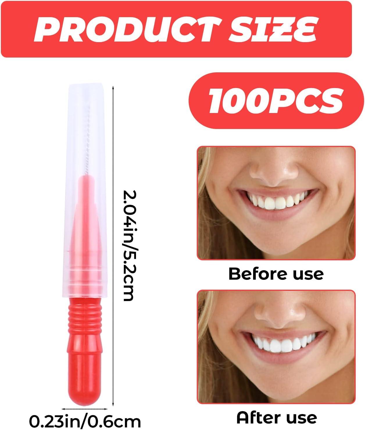 100 Interdental Brushes for Effective Oral Hygiene | Dental Care Tooth ...