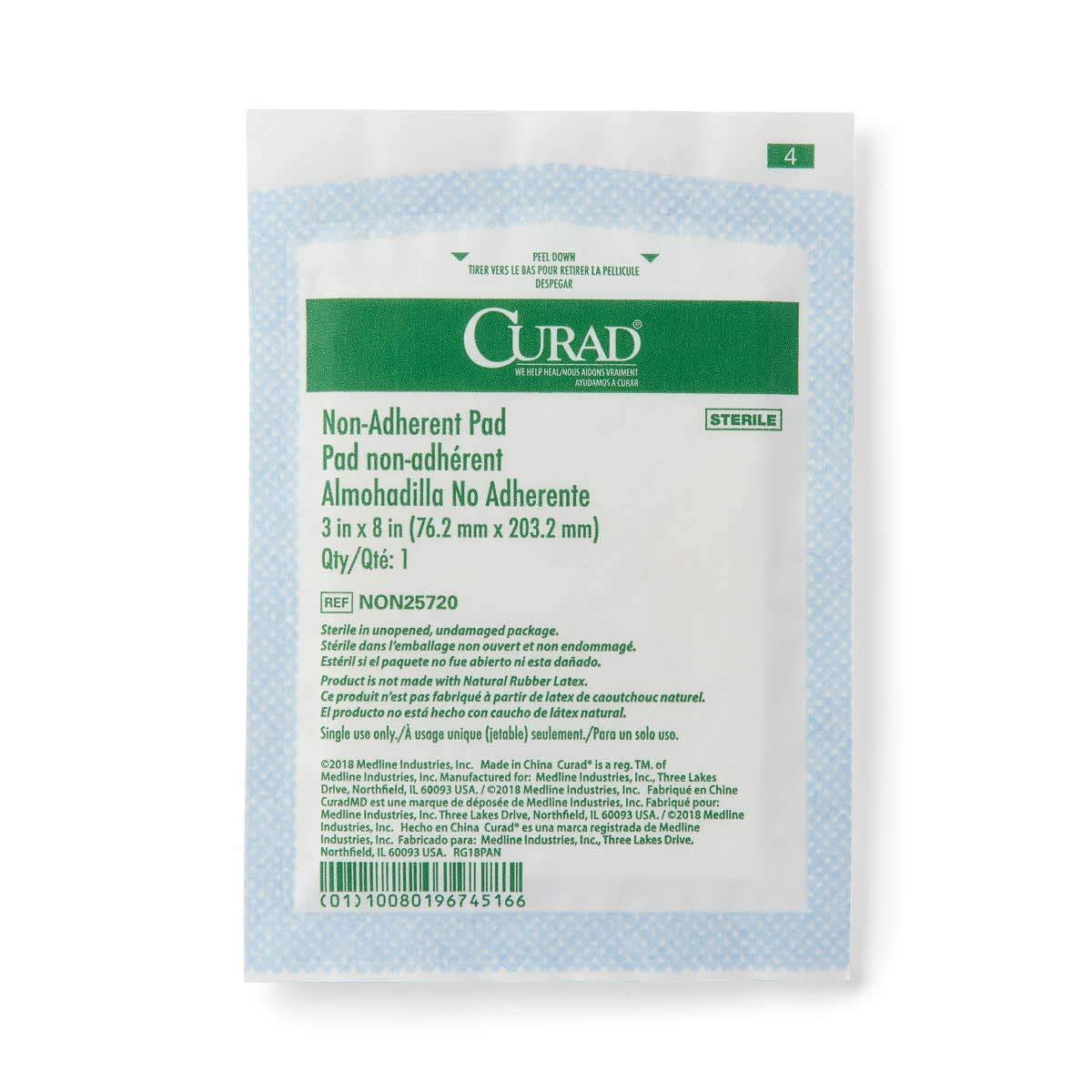Medline Curad Sterile Non-Adherent Pad 3x8 - Pack of 50 | Medical Grade ...