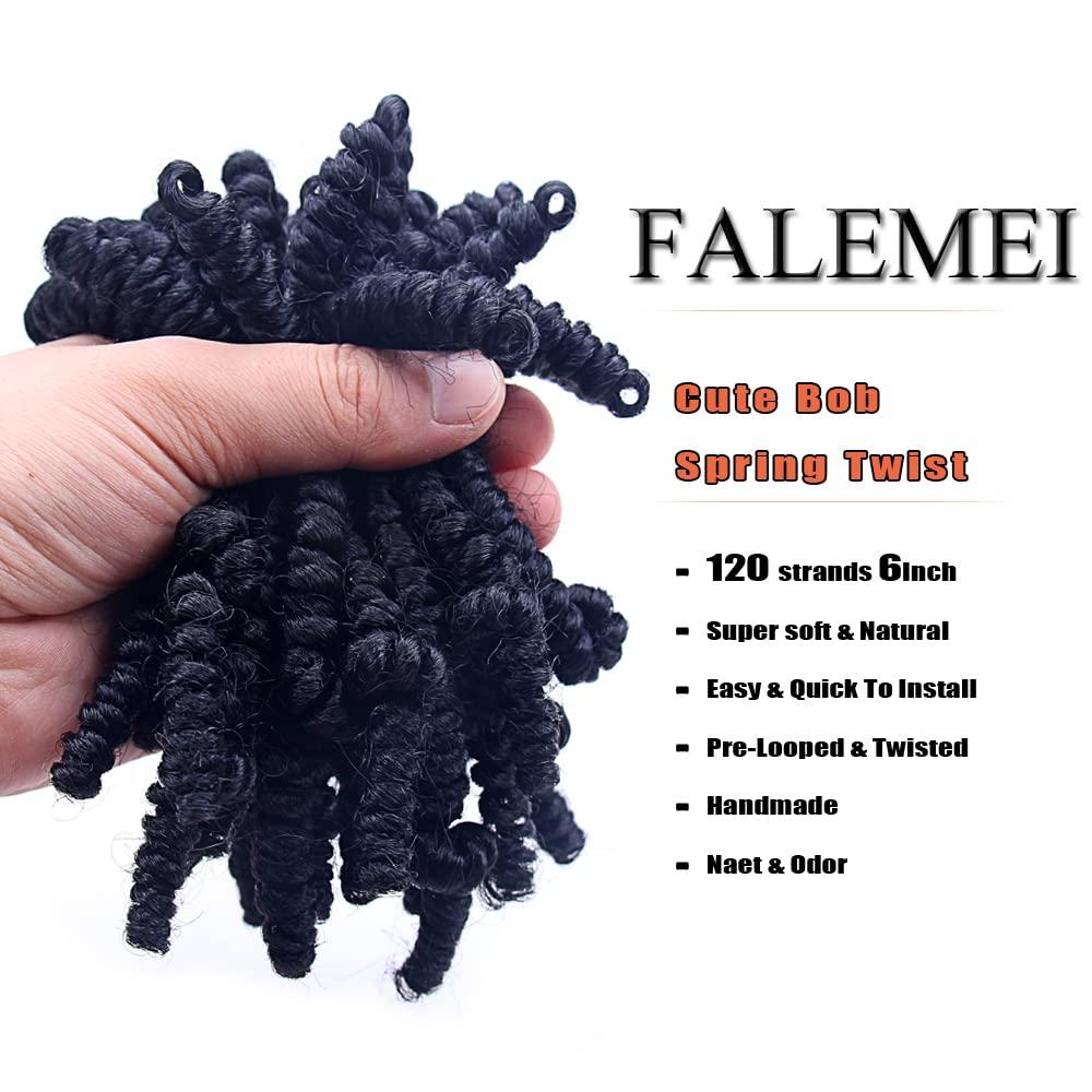 6 Inch Pre-twisted Passion Twist Crochet Hair Bob 6 Packs - 20 Strands ...