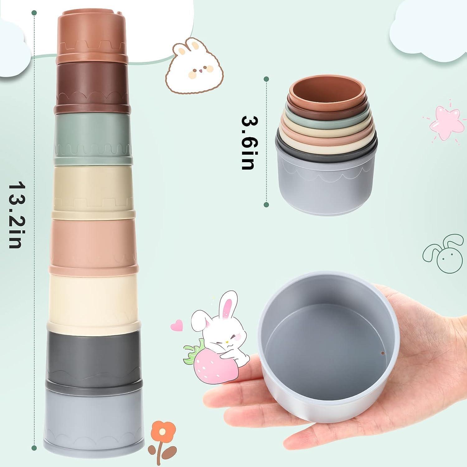 Stacking Cups for Rabbits-BPA-Free Safe Plastic Stacking Toys Rabbit ...
