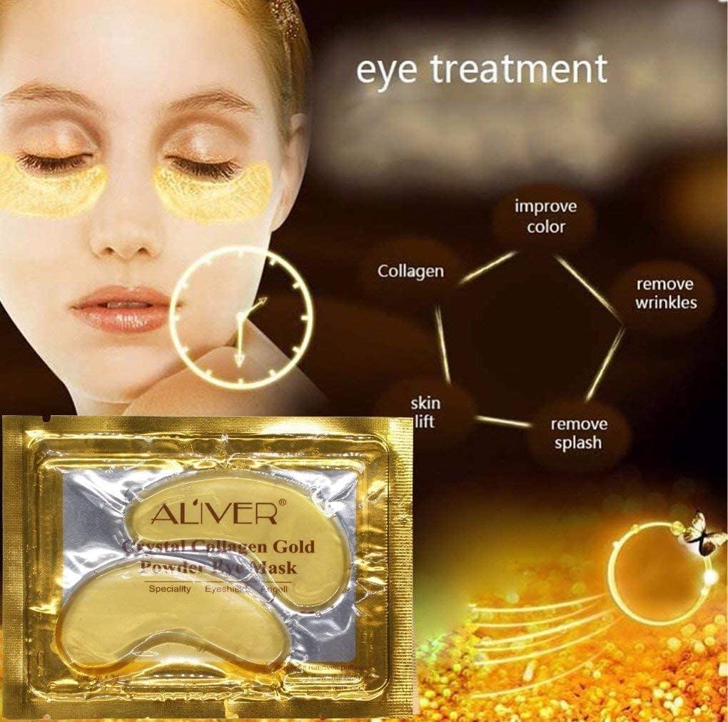 24K Gold Under Eye Treatment Masks - 20 Pairs Crystal Collagen Eye Mask ...