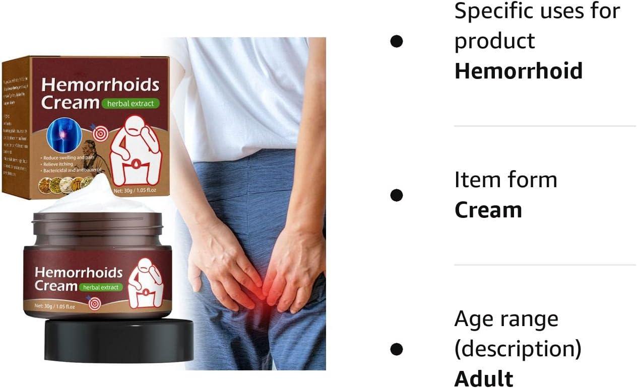 Hemorrhoid Relief Cream: Fast Pain and Itch Relief for Piles - Soothes ...
