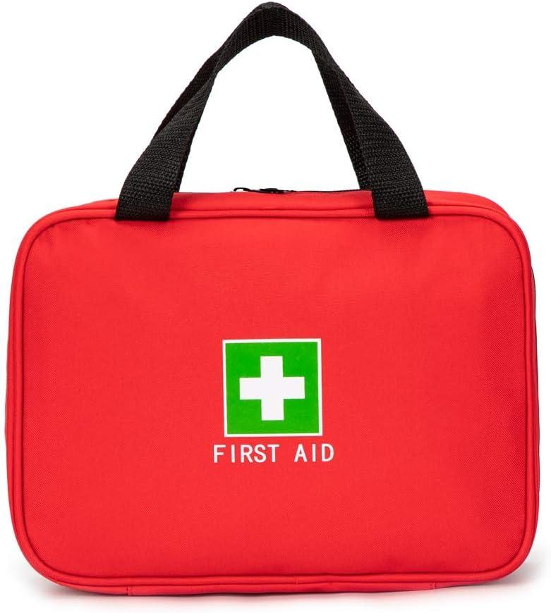 Jipemtra Red First Aid Bag - Empty Travel Rescue Pouch for Car, Home ...
