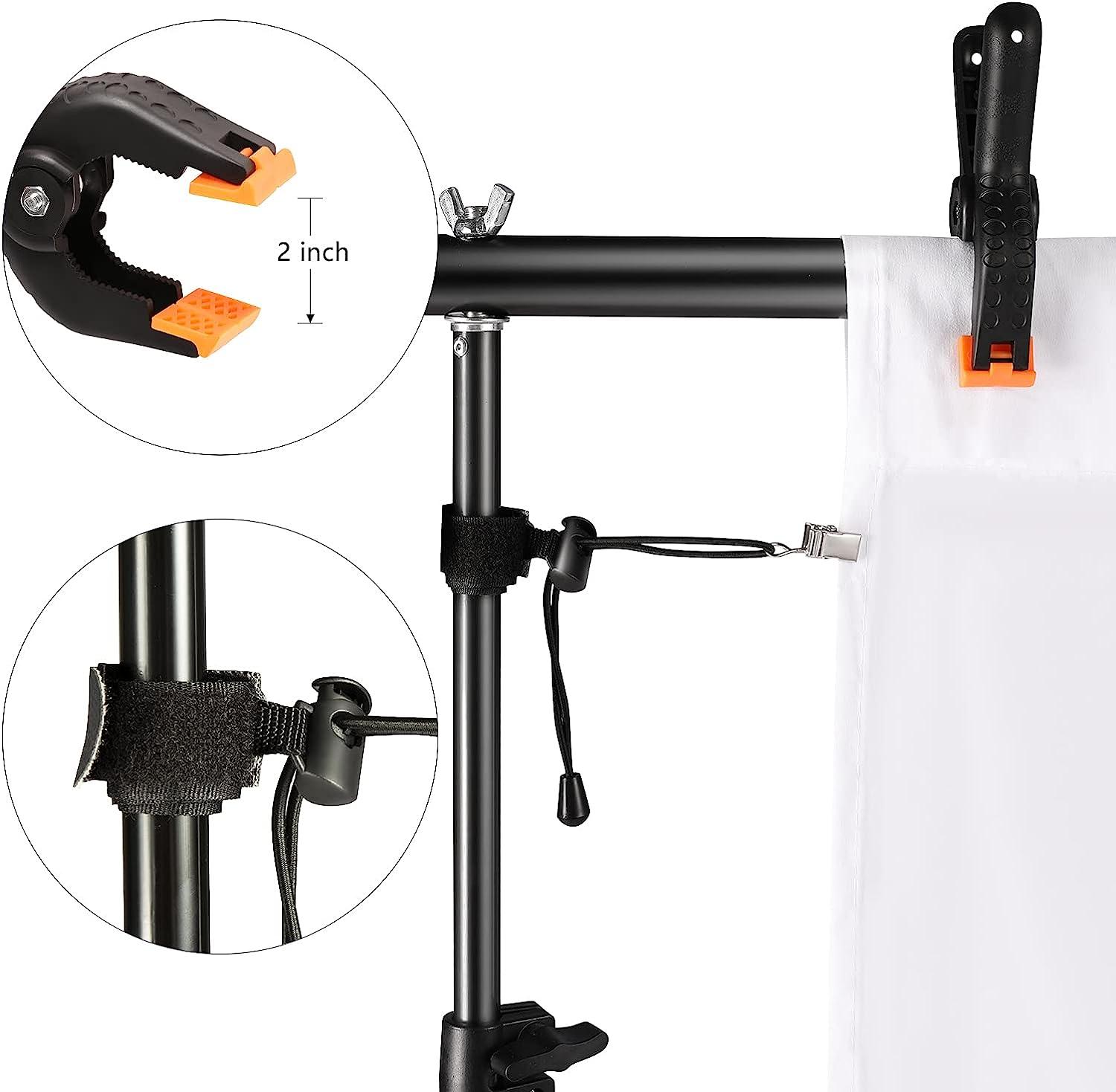 8.5x10ft Adjustable Backdrop Stand Kit with Spring Clamps - Perfect for ...
