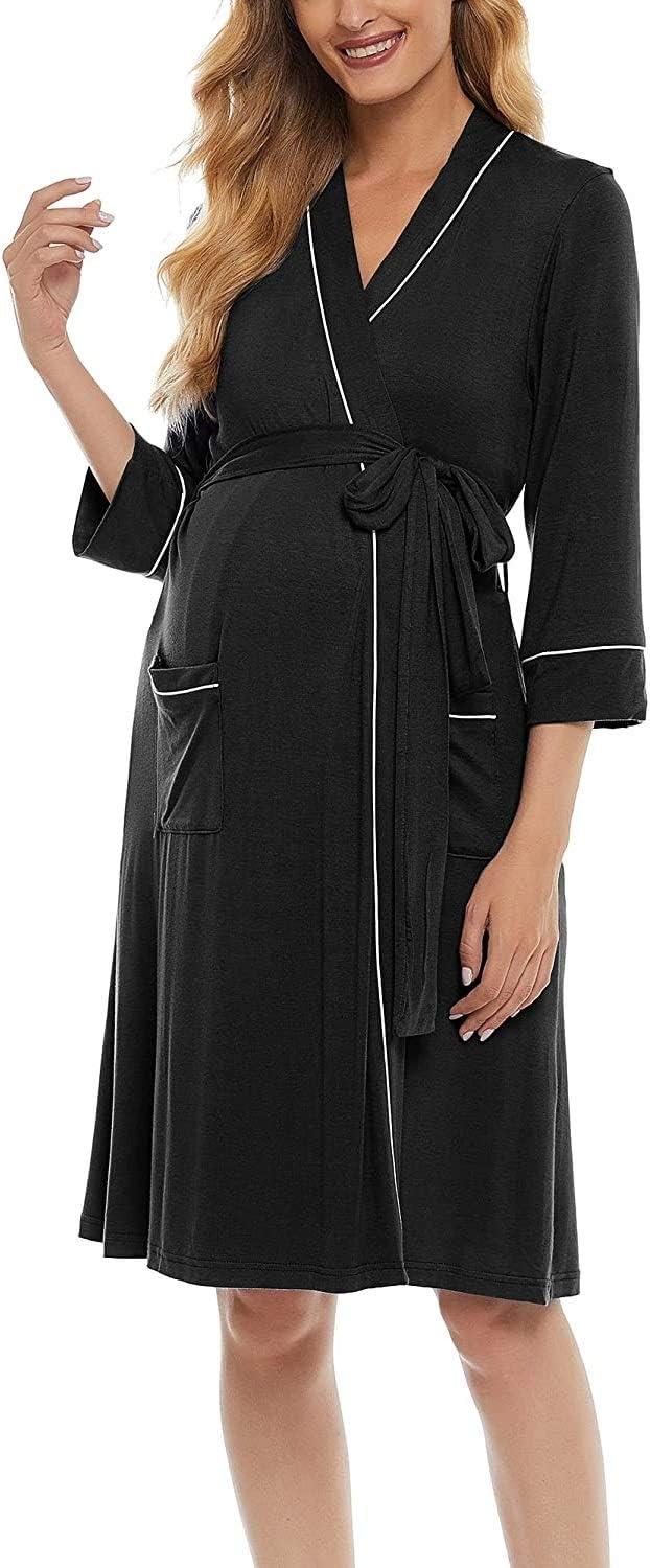 OCCIENTEC Women's Maternity Nursing Robe | Hospital Delivery Nightgown ...