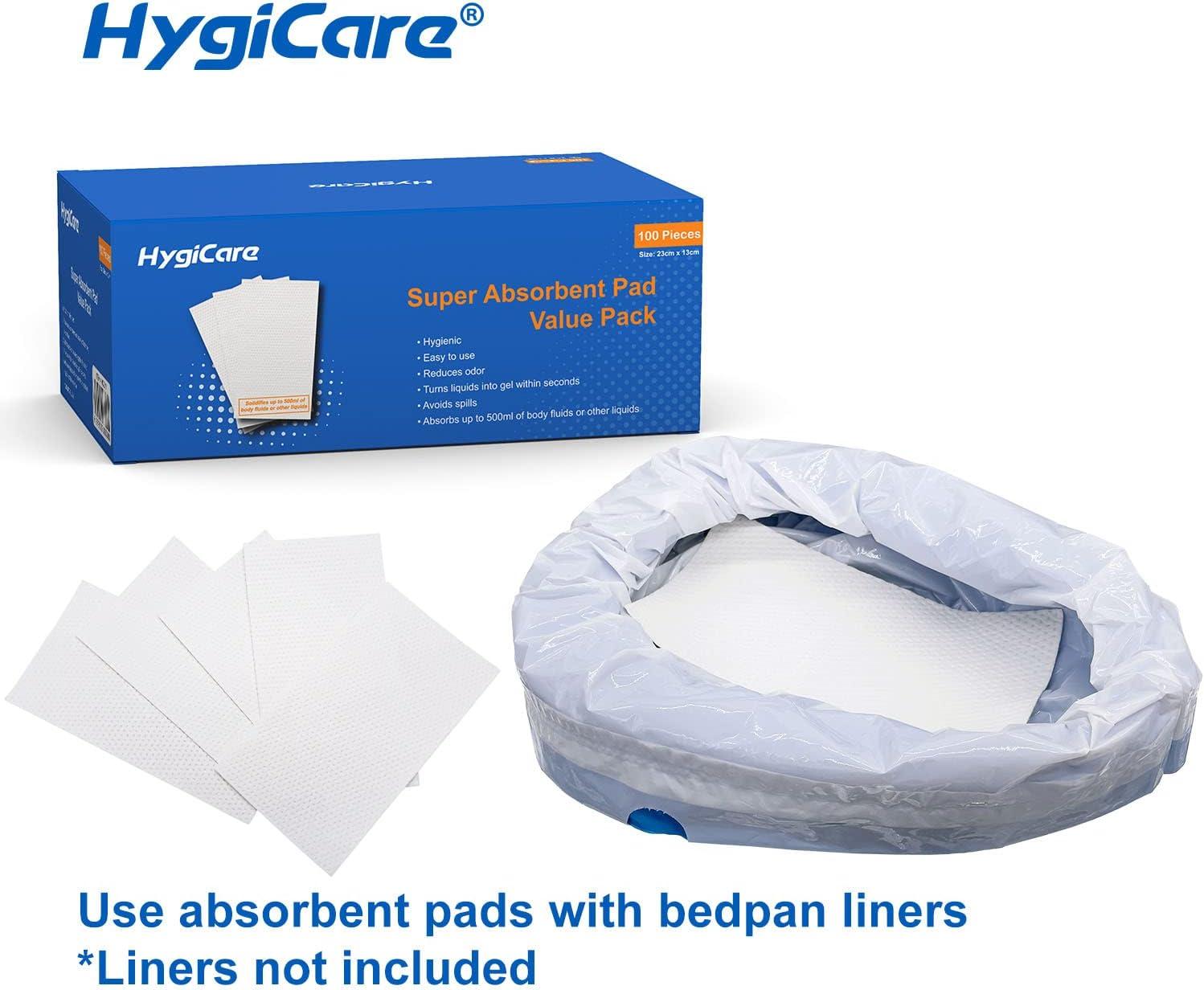 HygiCare Super Absorbent Pads Value Pack - 100 Count - Medical Grade ...