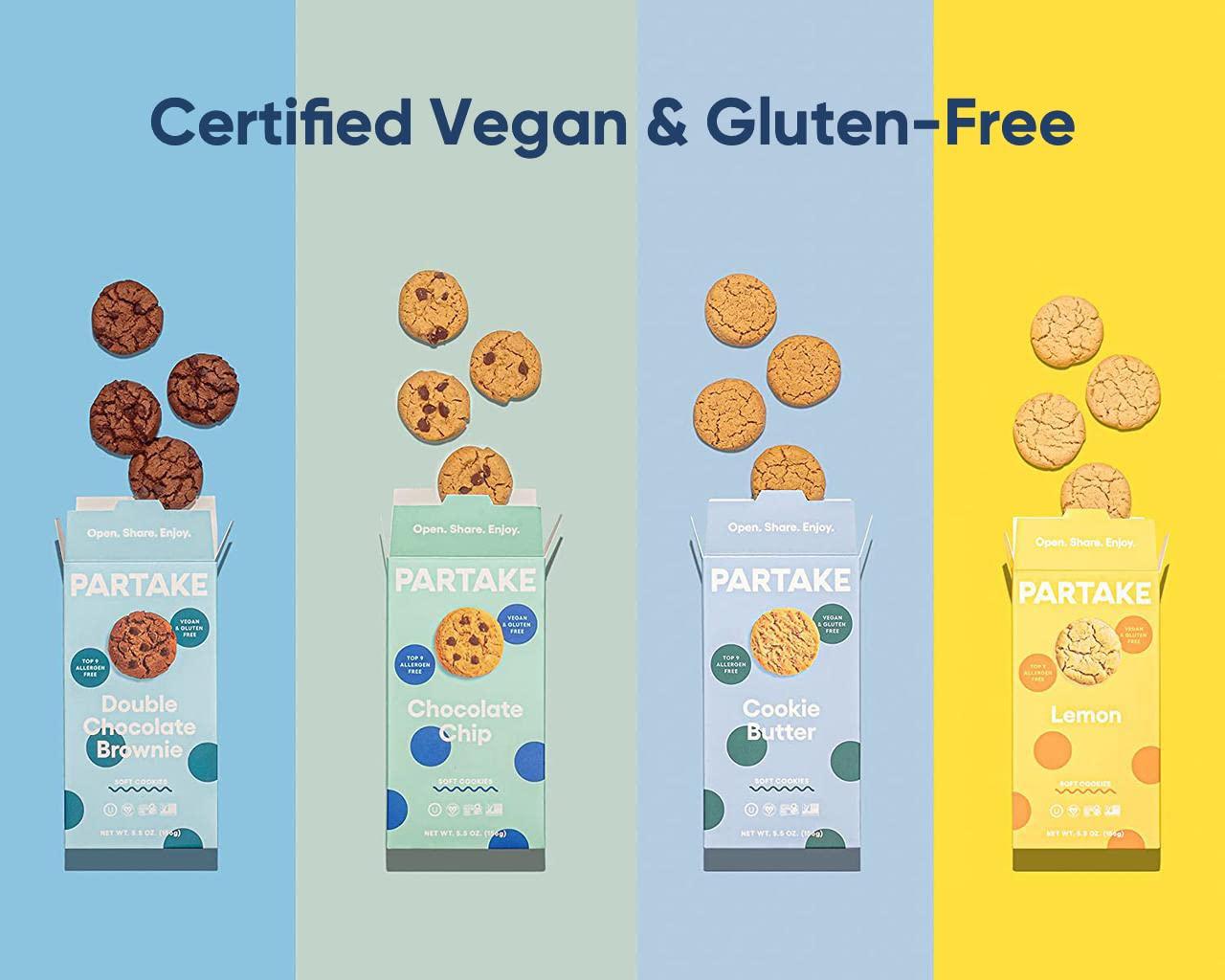 Partake Foods Soft Baked Vegan Cookies 4 Box Variety Pack - Vegan ...